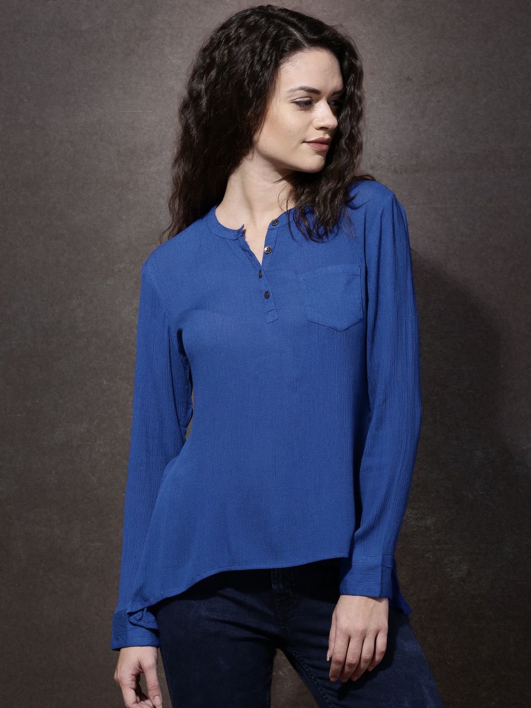 Buy Roadster Women Blue Top - Tops for Women 1420185 | Myntra