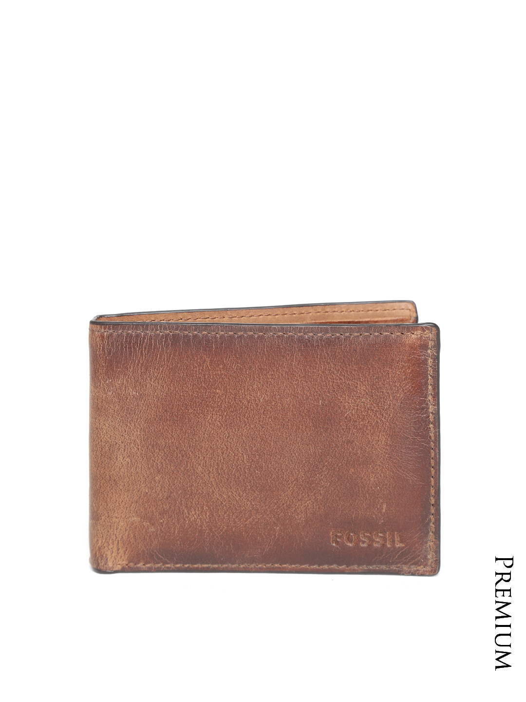 Buy Fossil Men Brown Genuine Cowhide Leather Wallet - Wallets for Men ...