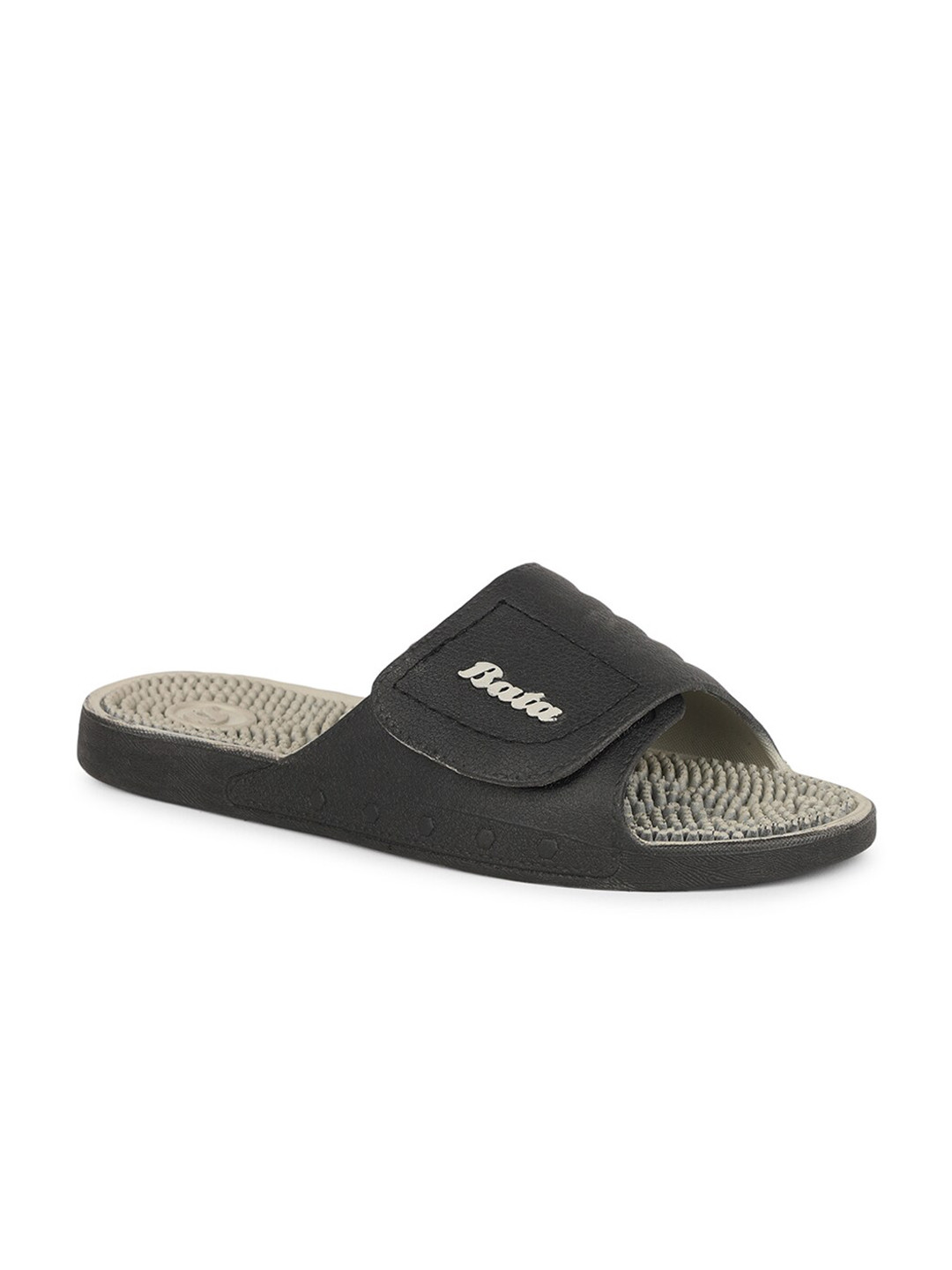 Buy Sandak By Bata Men Black Solid Sliders - Flip Flops for Men ...