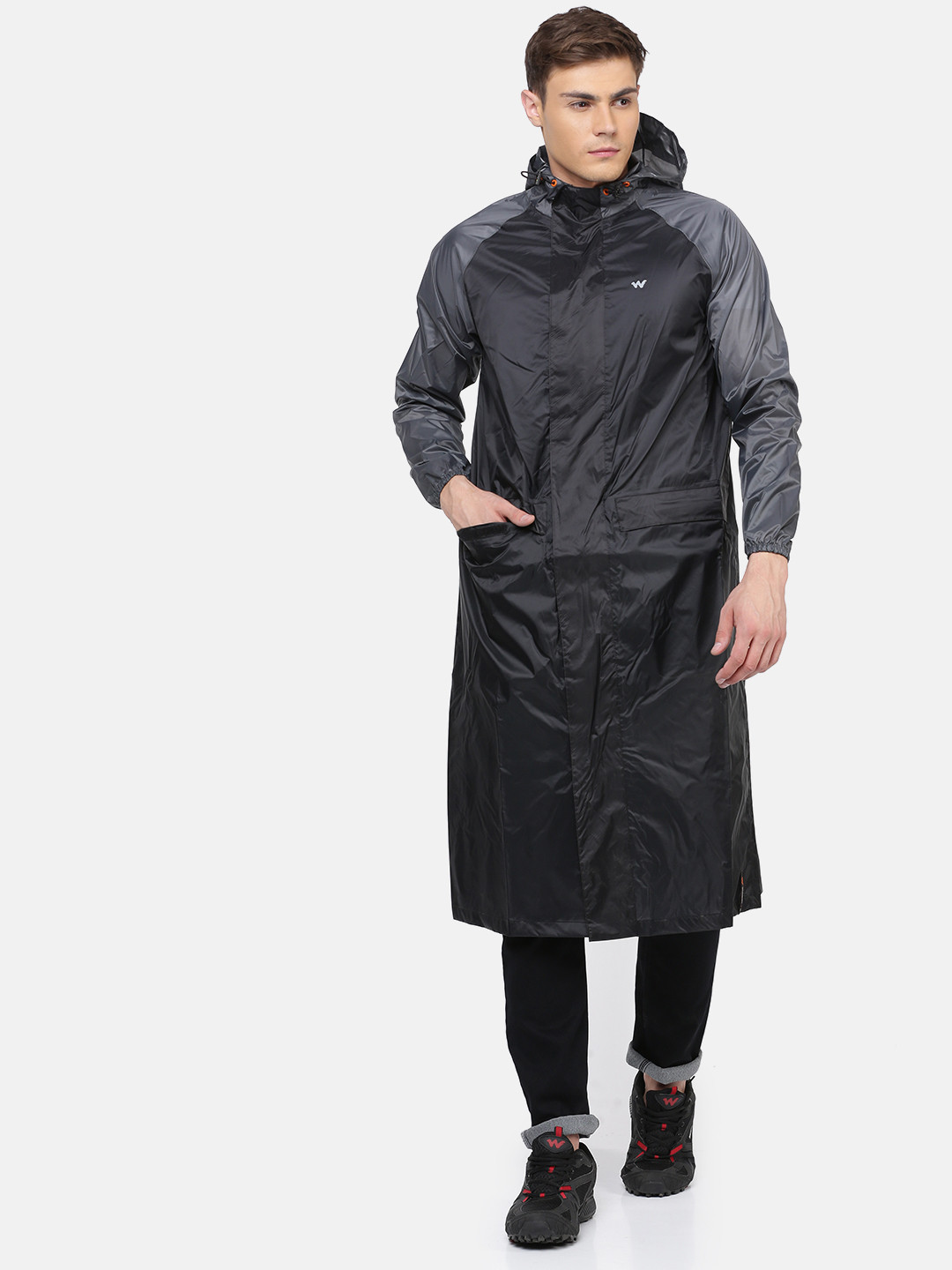 Buy Wildcraft Men White Solid Hooded HypaDry Rain Coat - Rain Jacket ...