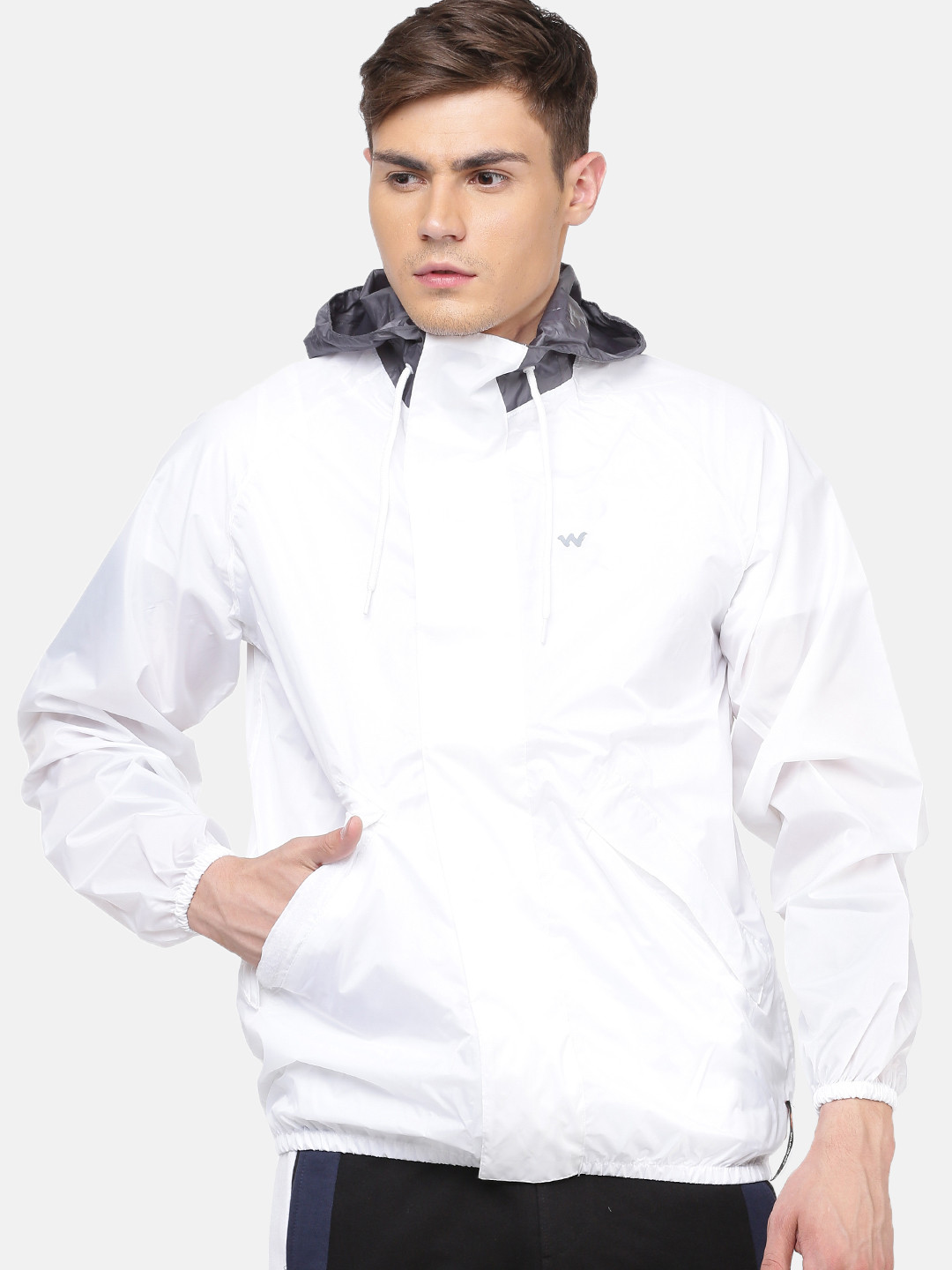 Buy Wildcraft Men White Solid Hooded HypaDry Rain Jacket - Rain Jacket ...