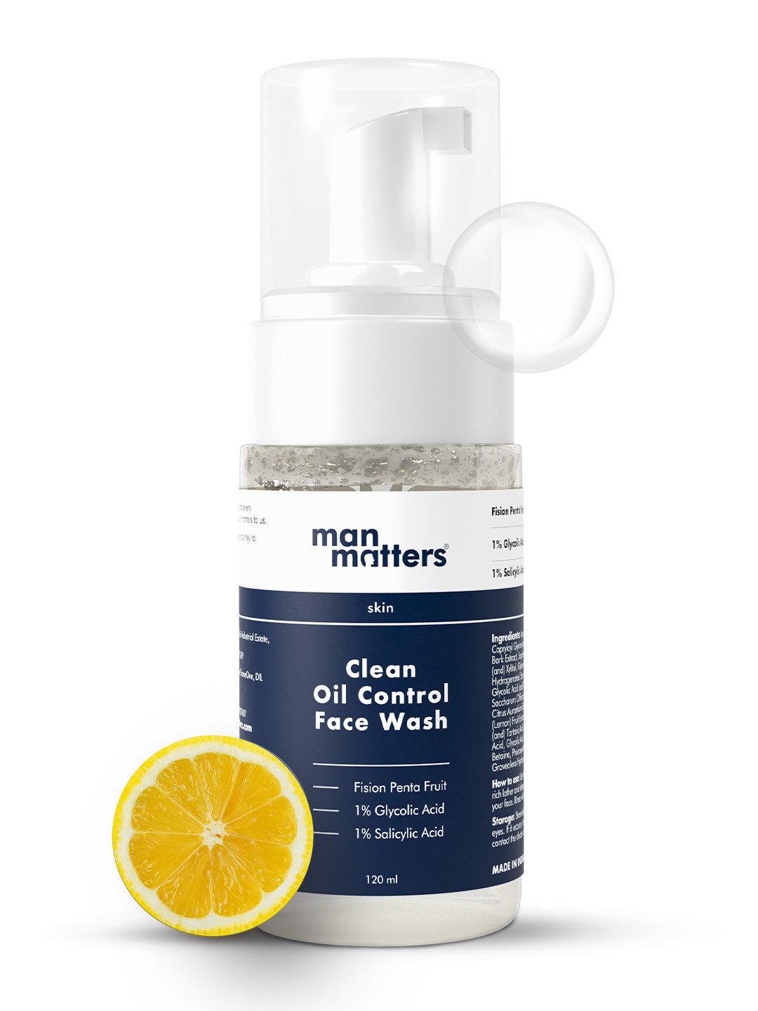 Buy Man Matters 1% Salicylic Acid Oil Control Face Wash 120ml Reduces Acne & Excess Oil - Face ...