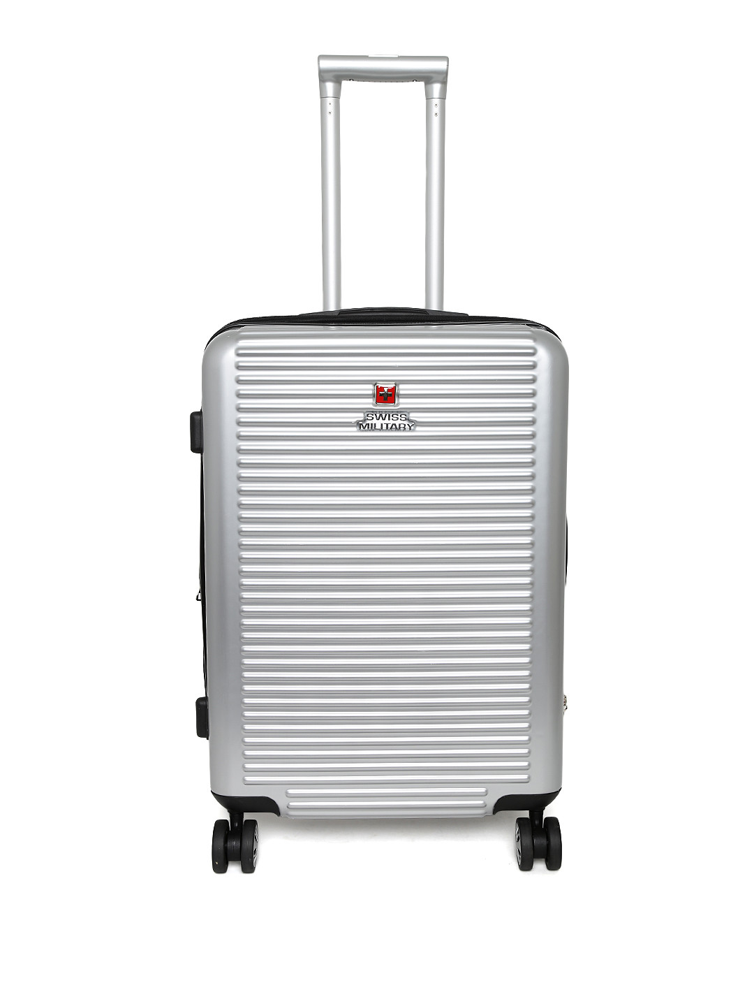 Buy SWISS MILITARY Unisex Silver Toned Comet 24 IN Medium Trolley ...