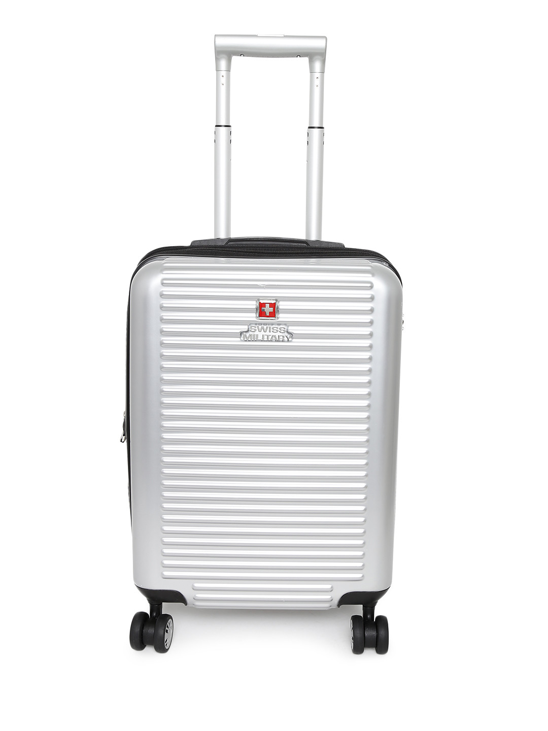 Buy SWISS MILITARY Unisex Silver Toned Comet 20 IN Cabin Trolley ...