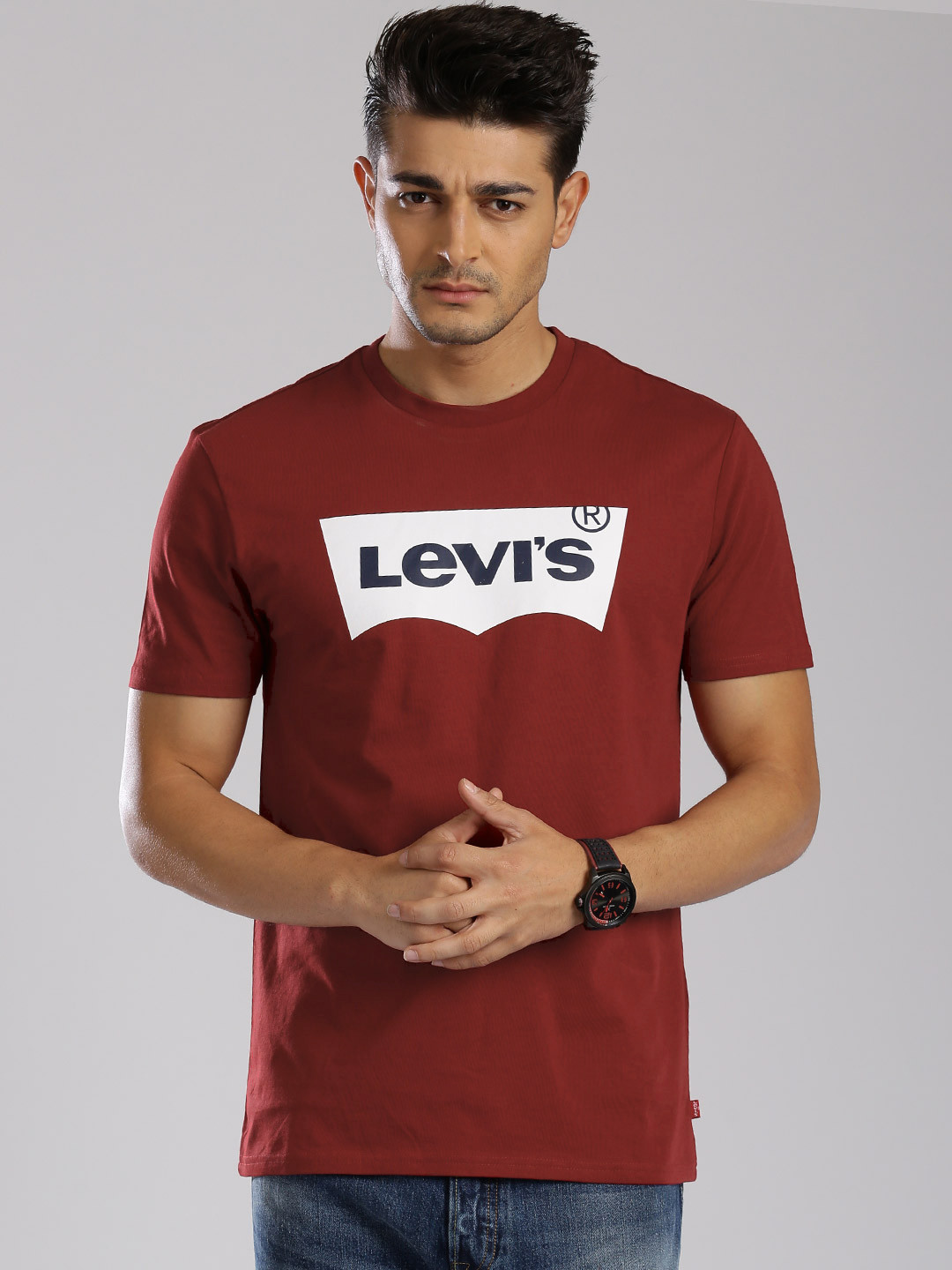 Buy Levis Red Printed Pure Cotton T Shirt - Tshirts for Men 1424141 ...