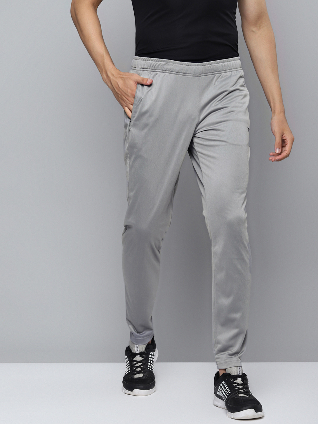 Buy Reebok Men Grey Solid ENH RD Slim Fit Track Pants - Track Pants for ...