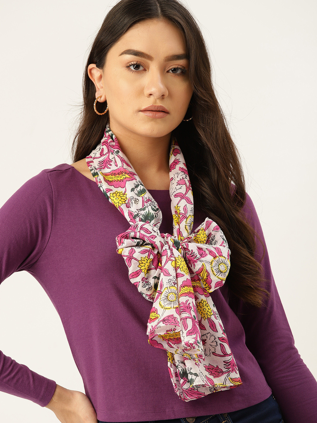 Buy DressBerry Women White Printed Scarf - Scarves for Women 14253724 ...