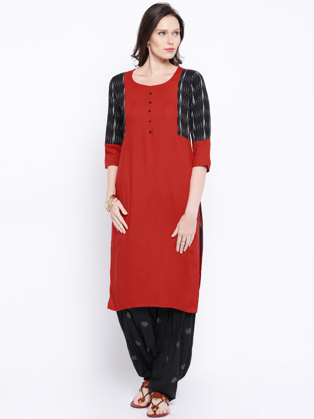 Buy Anouk Red & Black Kurta - Kurtas for Women 1425448 | Myntra