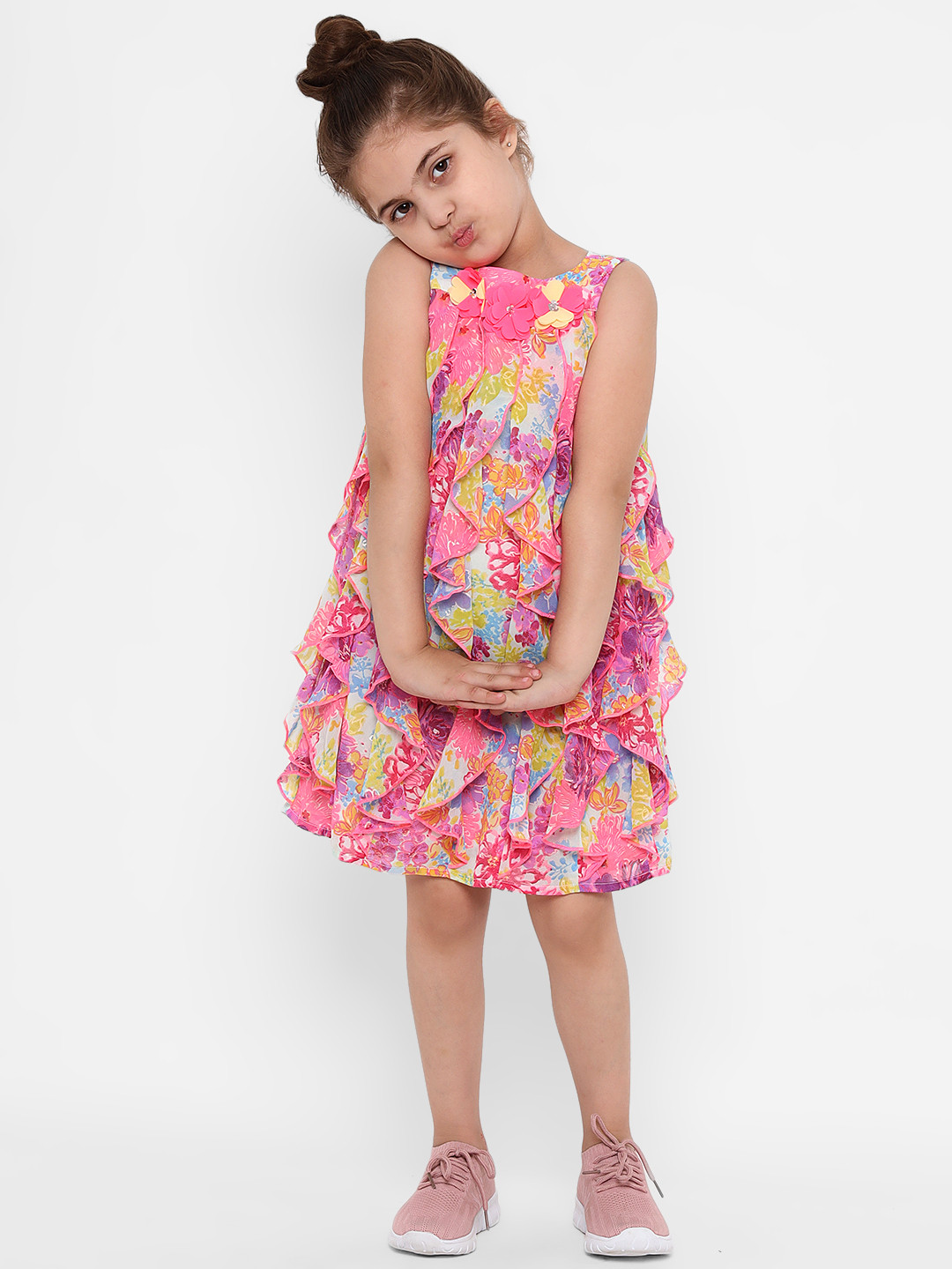 Buy Nauti Nati Multicoloured Floral Dress - Dresses for Girls 14266128 ...