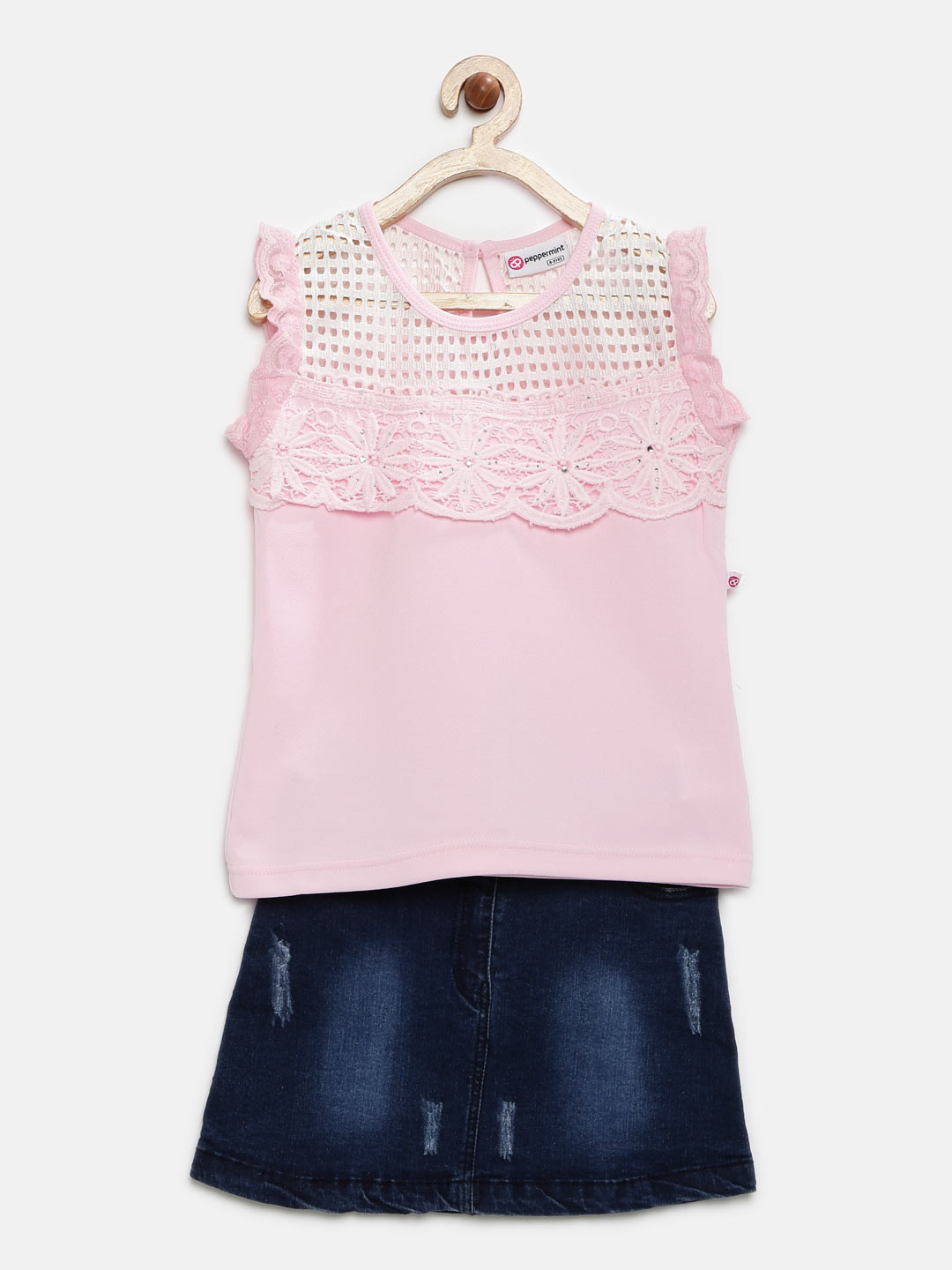 Buy Peppermint Girls Pink & Blue Clothing Set - Clothing Set for Girls ...
