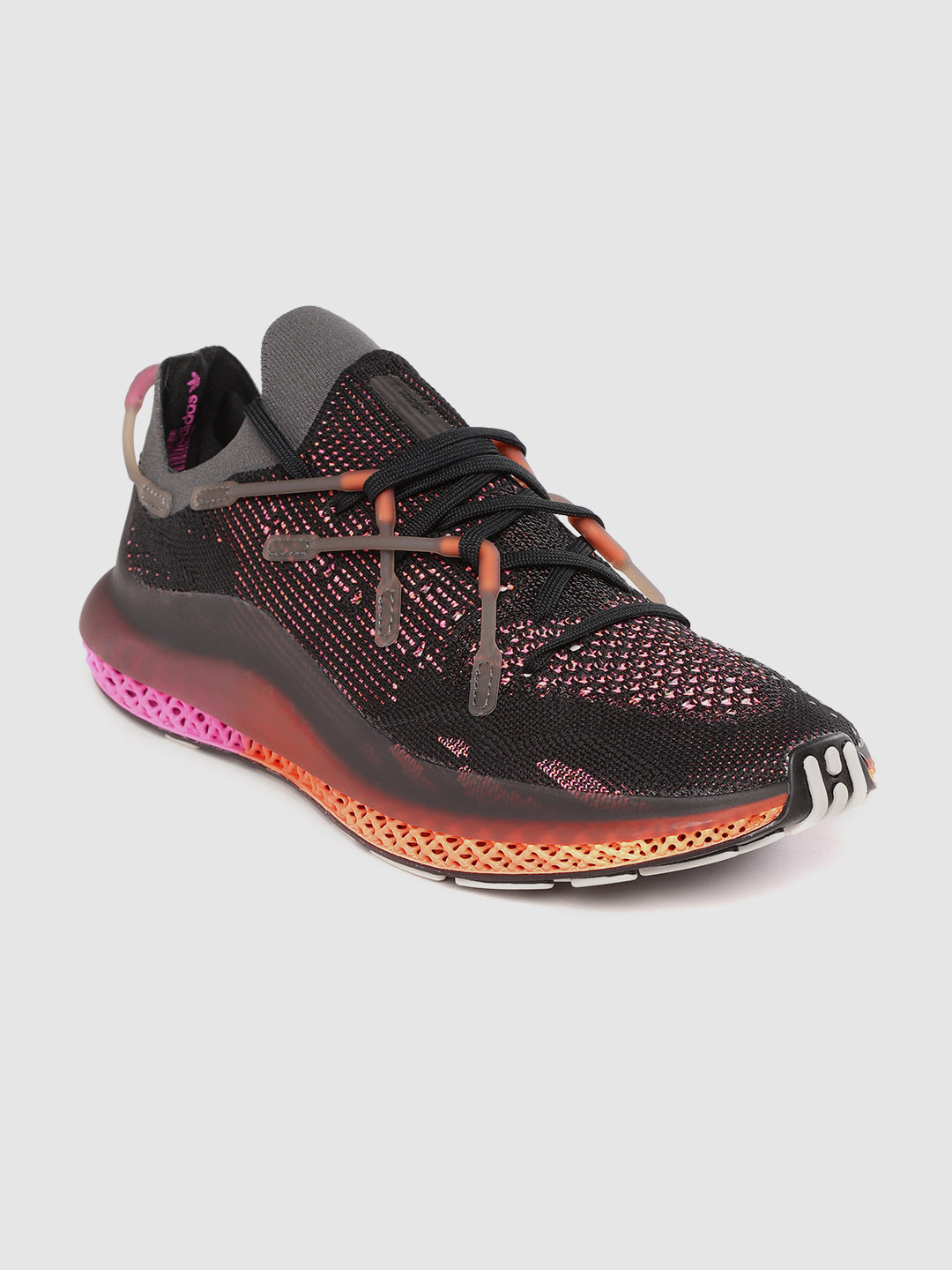 Buy ADIDAS Originals Men Black & Pink Woven Design 4D Fusio Sneakers ...