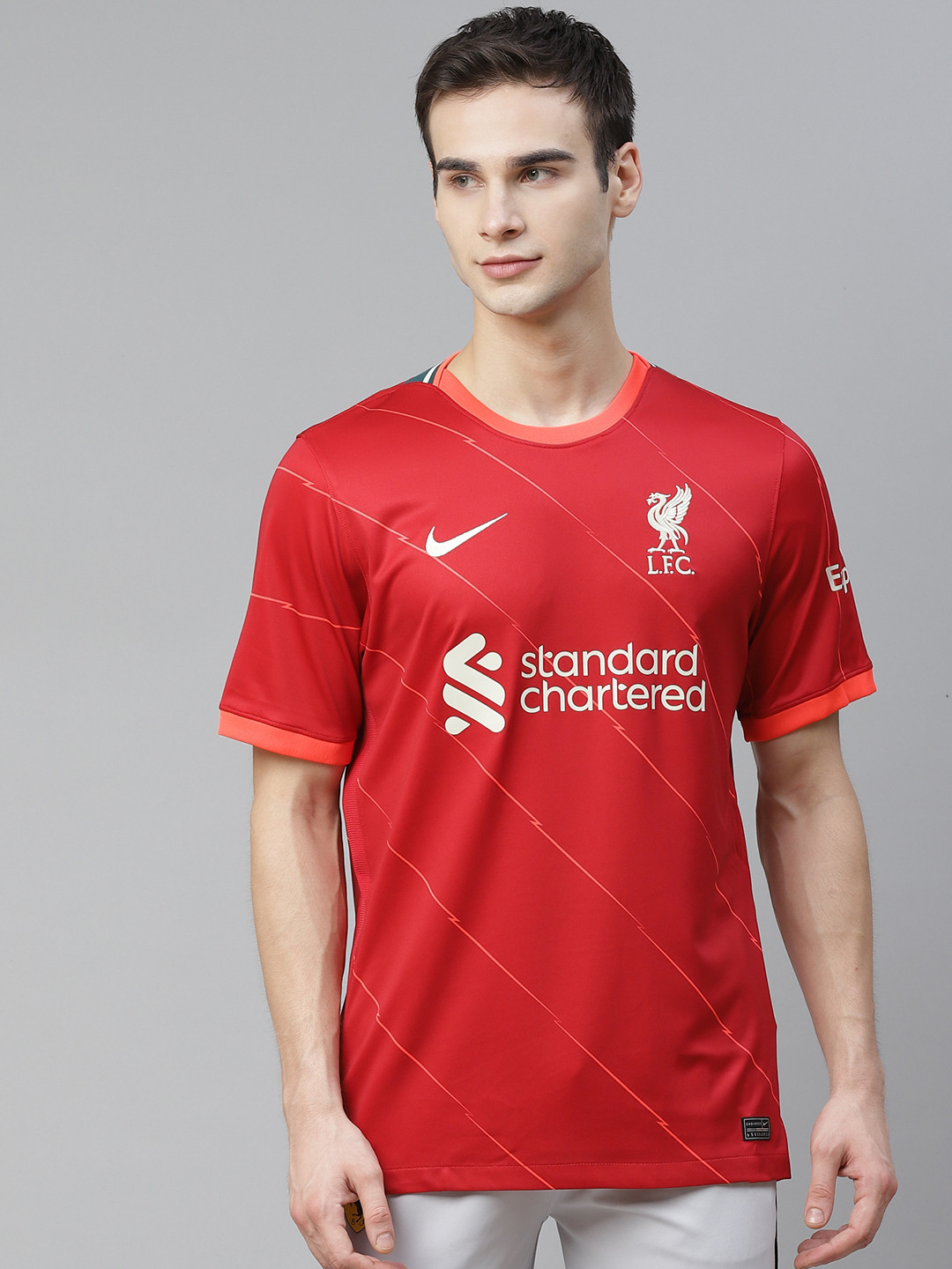 Buy Nike Men Red & White Liverpool F.C. 2021/22 Stadium Football T ...