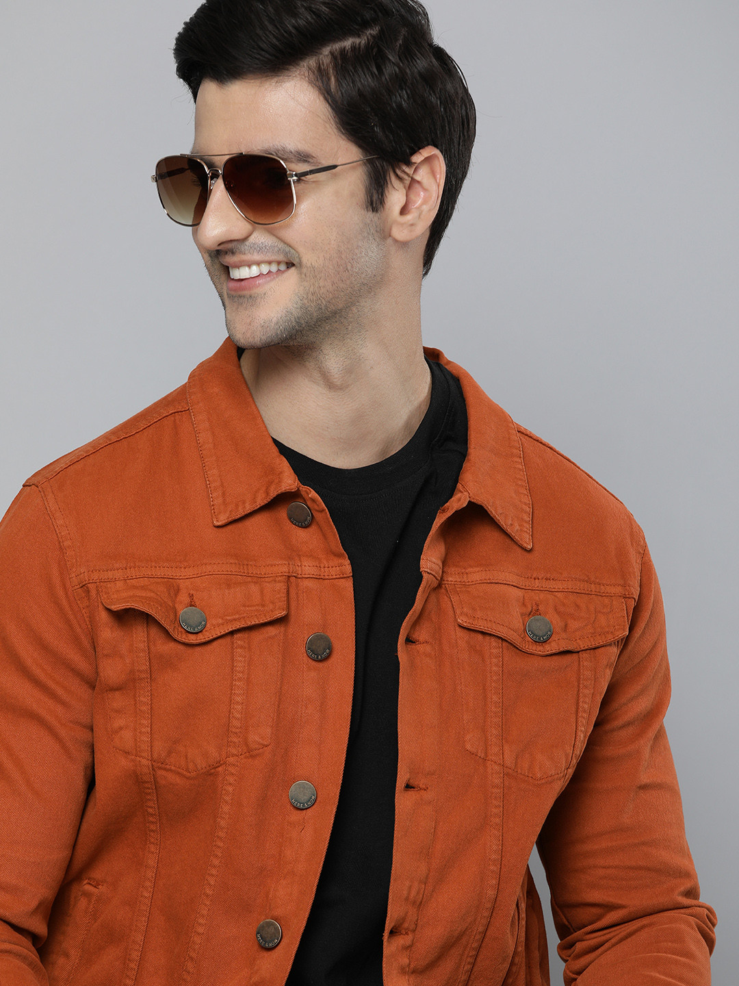 Buy HERE&NOW Men Rust Denim Jacket - Jackets for Men 14275406 | Myntra