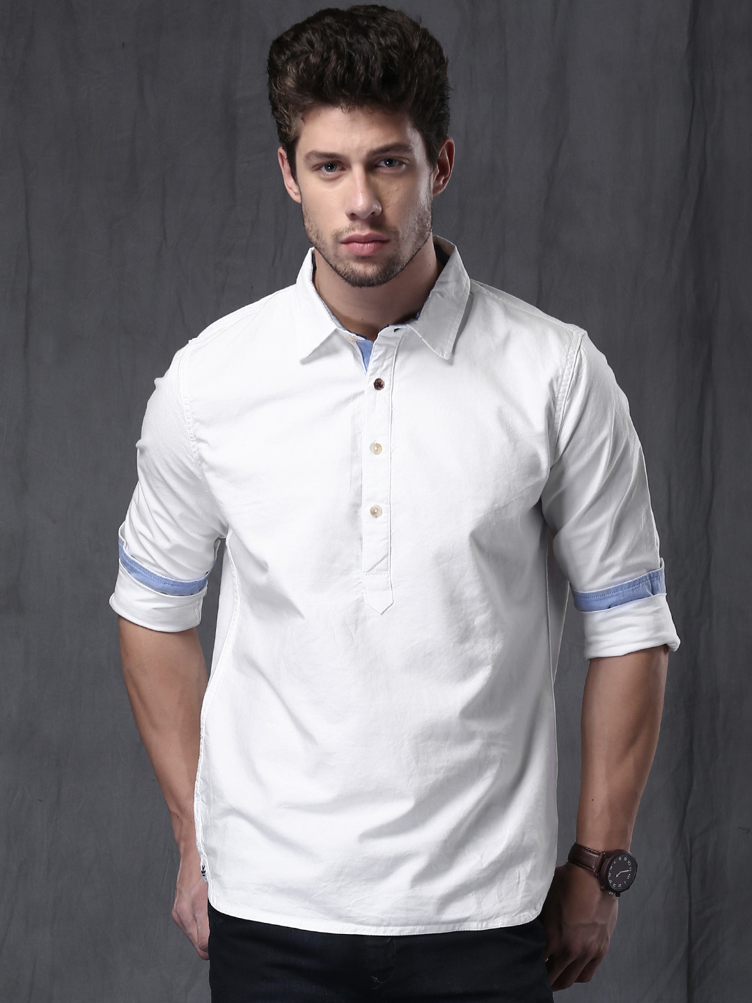 Buy WROGN Men White Slim Fit Solid Casual Shirt - Shirts for Men ...