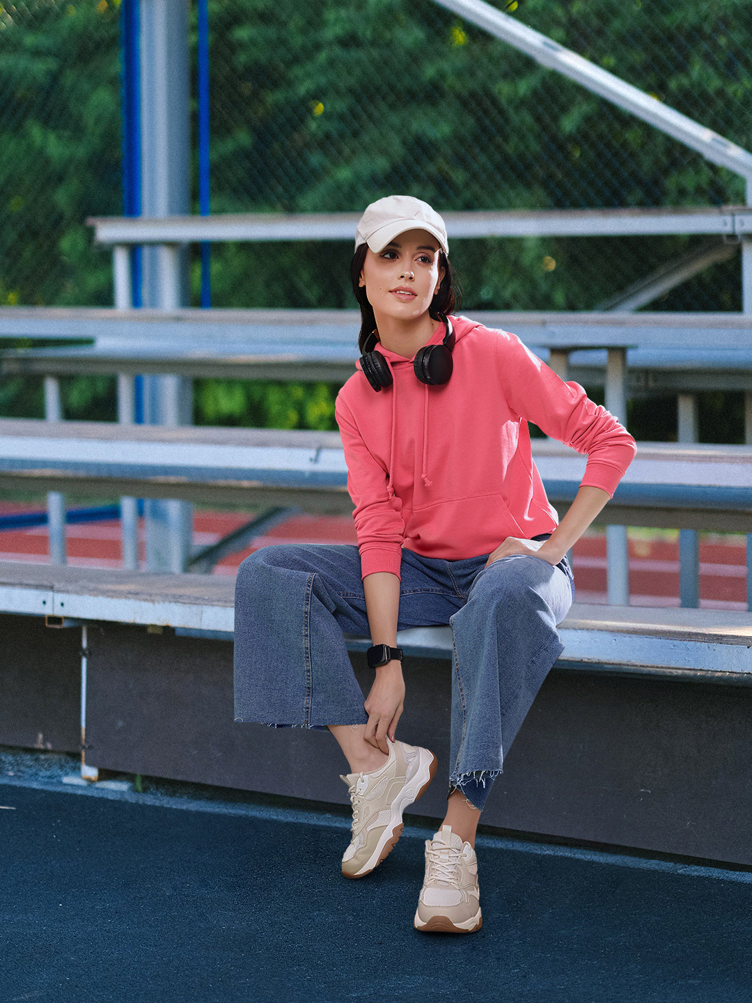 Buy Harvard Women Pink Solid Hooded Sweatshirt - Sweatshirts for Women ...