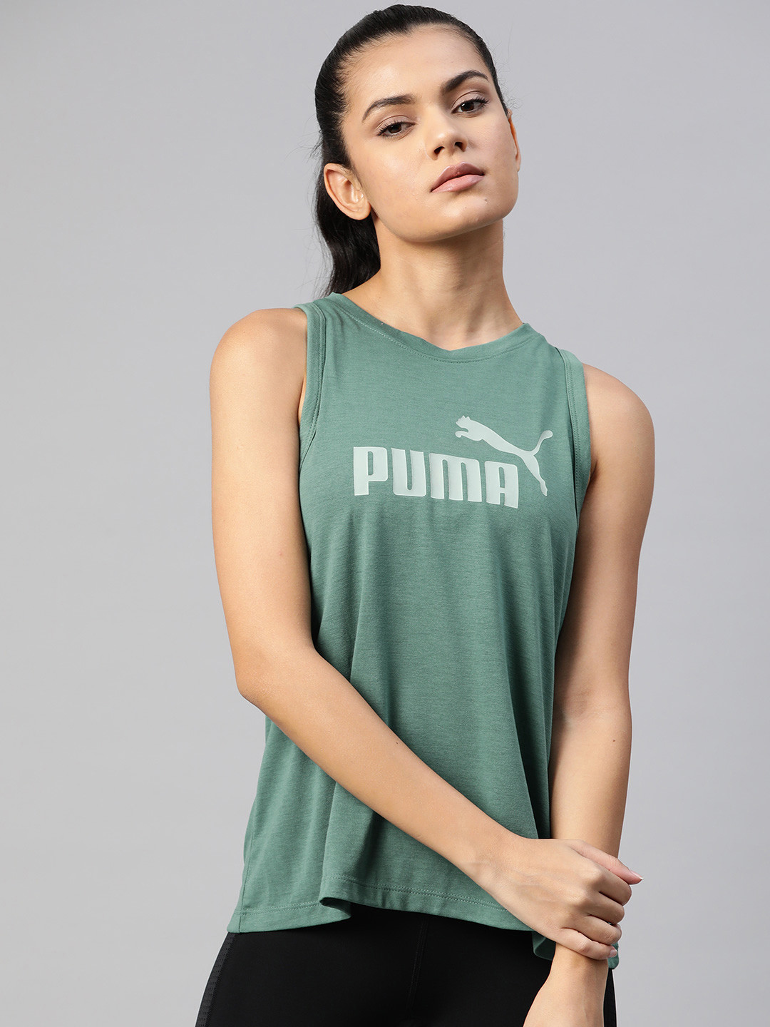 Buy Puma Women Green Brand Logo Printed Amplified T Shirt - Tshirts for ...