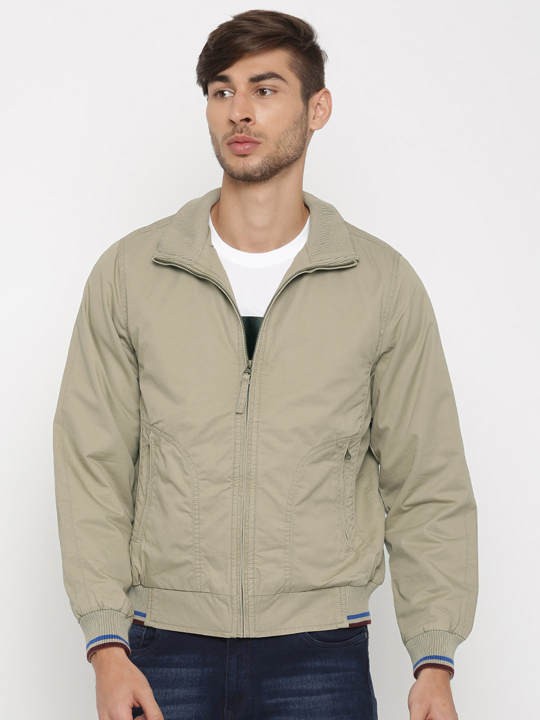 Buy John Players Beige Jacket - Jackets for Men 1428895 | Myntra