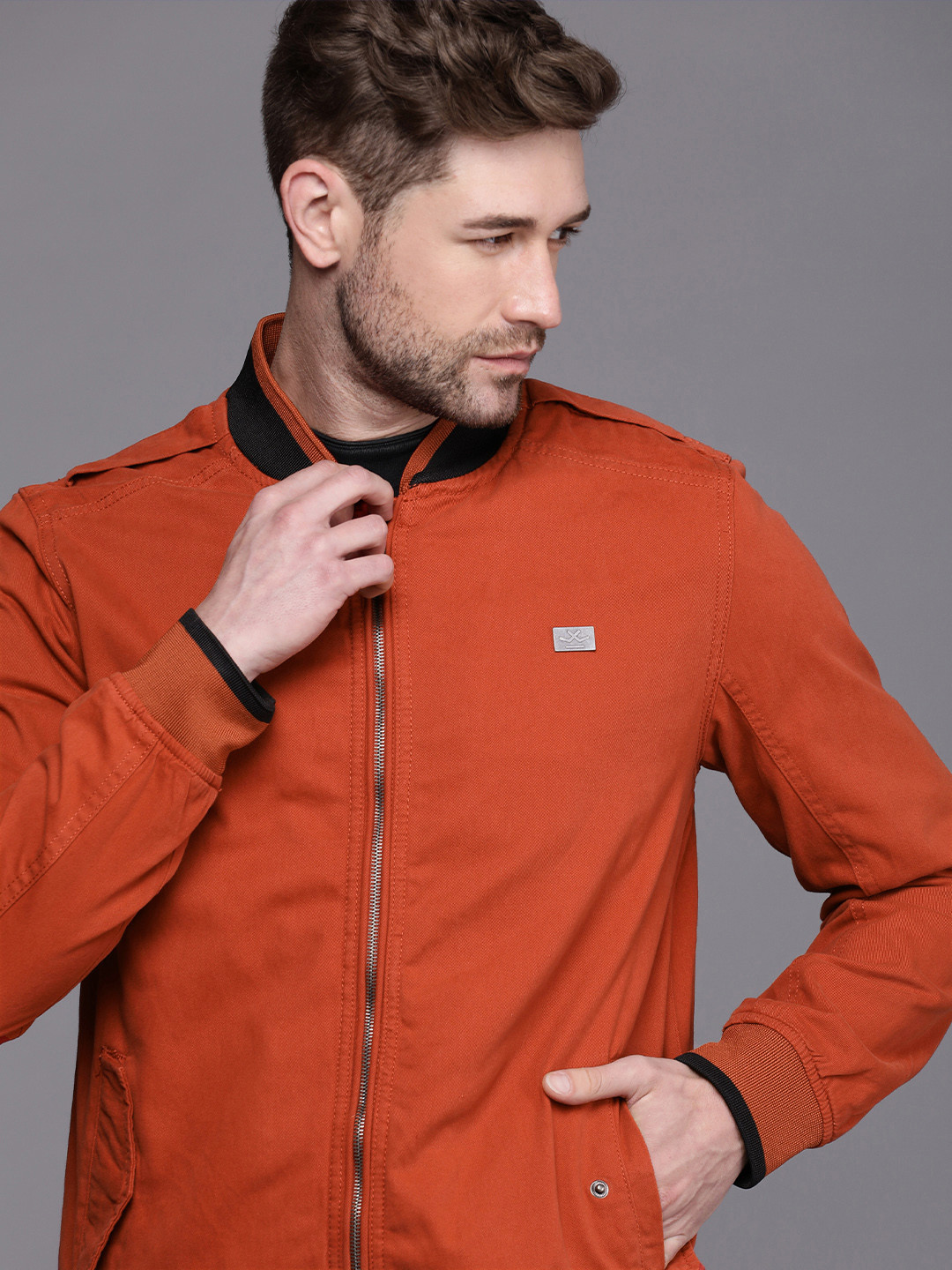 Buy WROGN Men Red Pure Cotton Bomber Jacket - Jackets for Men 14296090 ...