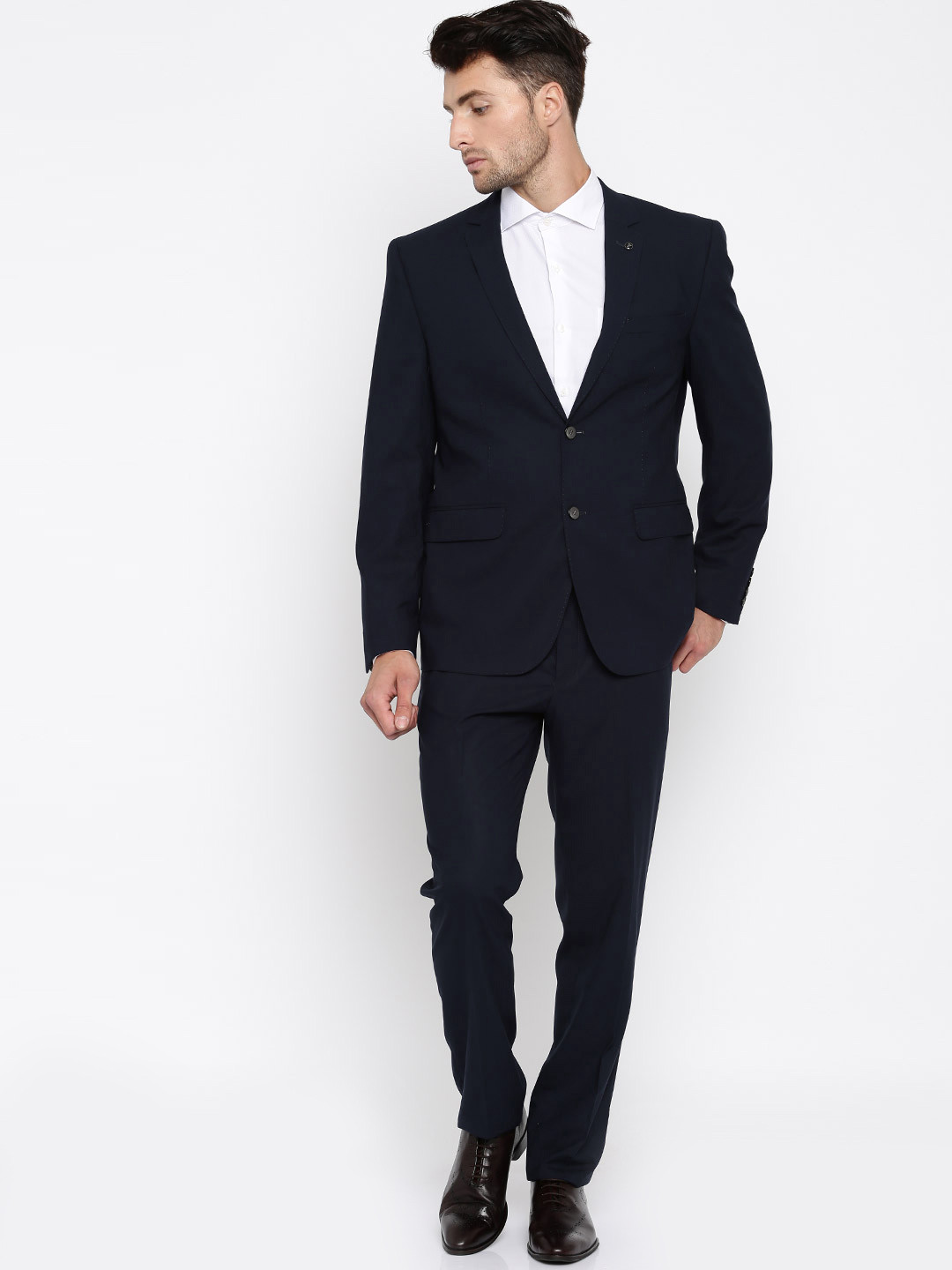 Buy Van Heusen Navy Single Breasted Slim Fit Formal Suit - Suits for ...