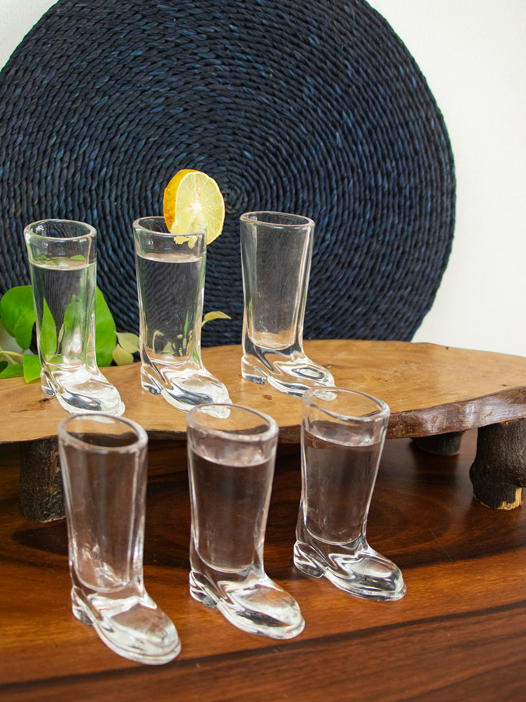 Buy THOA Transparent Set Of 6 Boot Shaped Shot Glasses - Bar Glass for ...