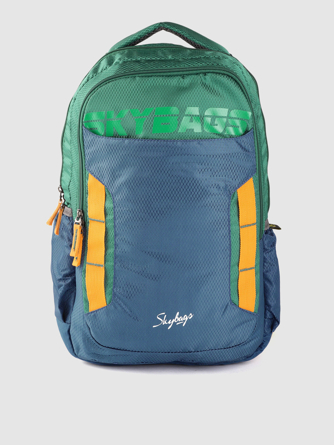 Buy Skybags Unisex Blue & Green Colourblocked Backpack With Daisy ...
