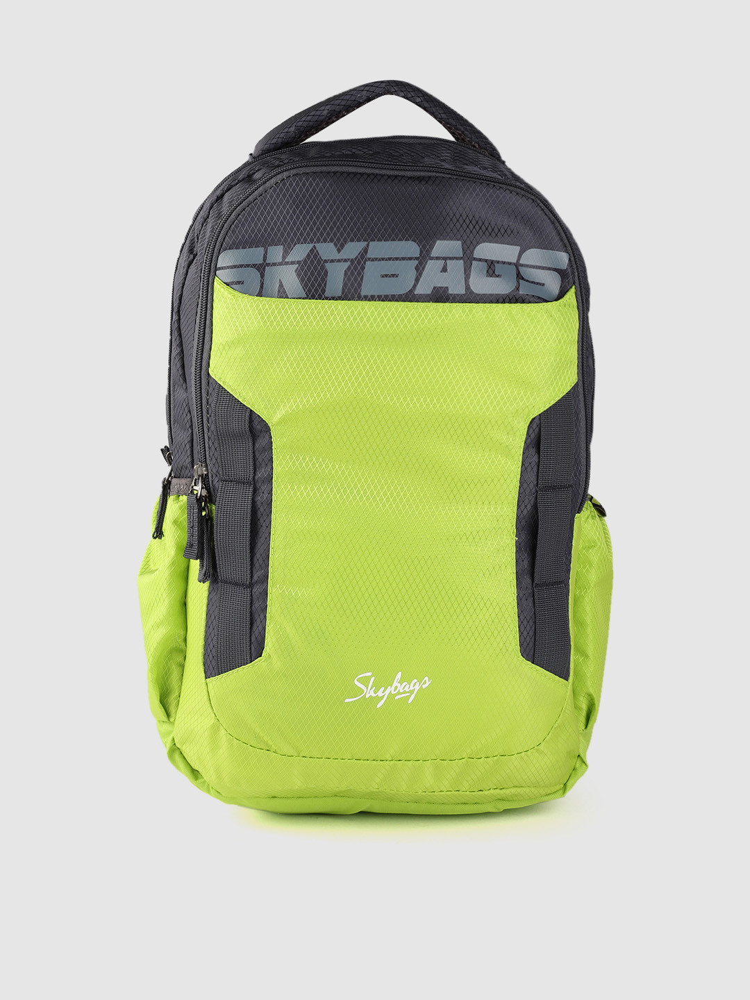 Buy Skybags Unisex Green & Grey Colourblocked Backpack With Daisy ...
