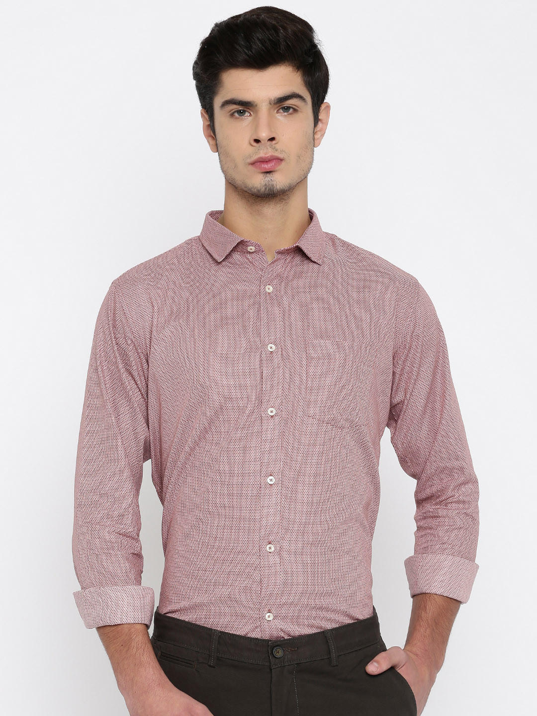 Buy Basics Red Slim Fit Smart Casual Shirt - Shirts for Men 1431831 ...