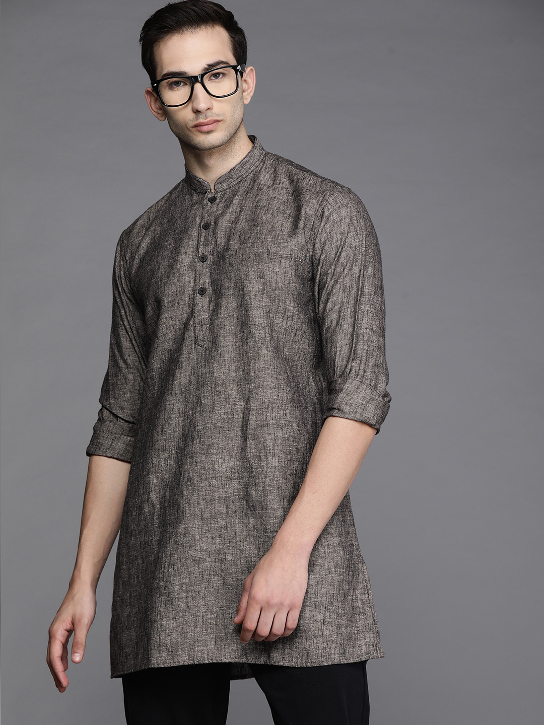 Buy Ethnix By Raymond Men Black Kurta - Kurtas for Men 14339038 | Myntra