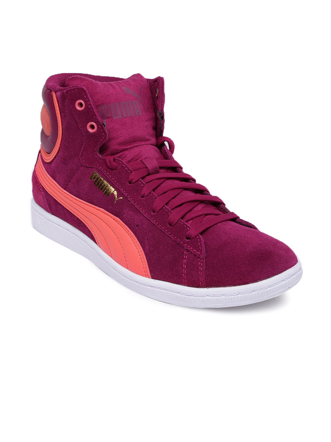 Buy PUMA Women Purple Vikky Mid Suede Sneakers - Casual Shoes for Women ...
