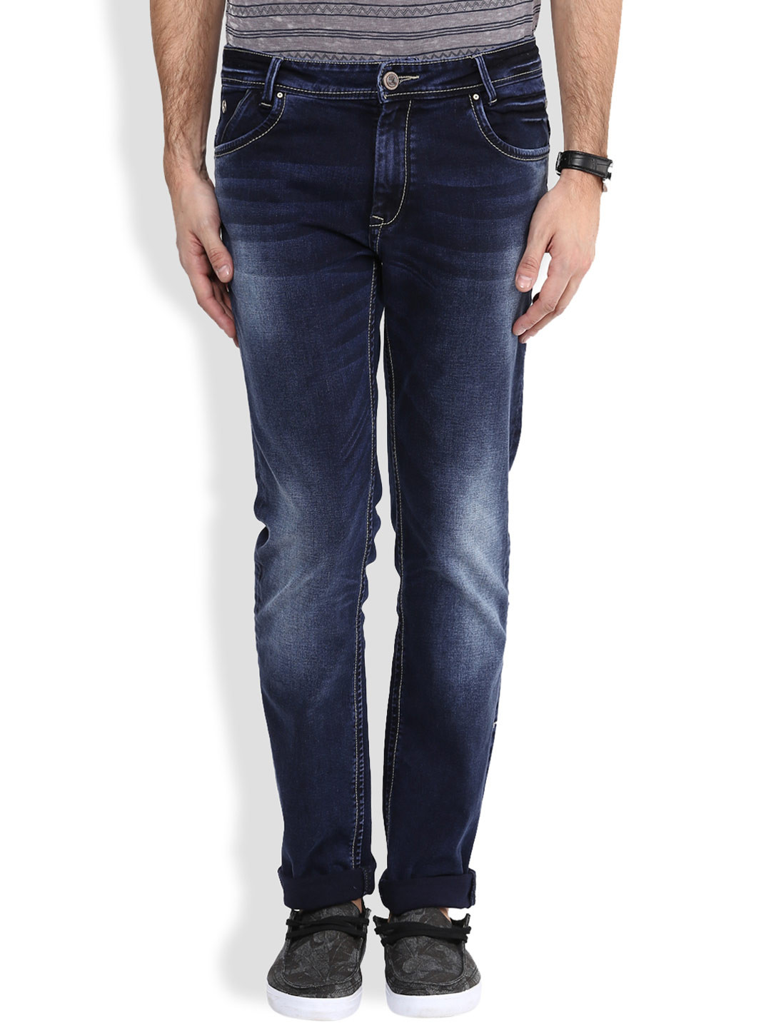Buy Mufti Blue Super Slim Jeans - Jeans for Men 1435286 | Myntra