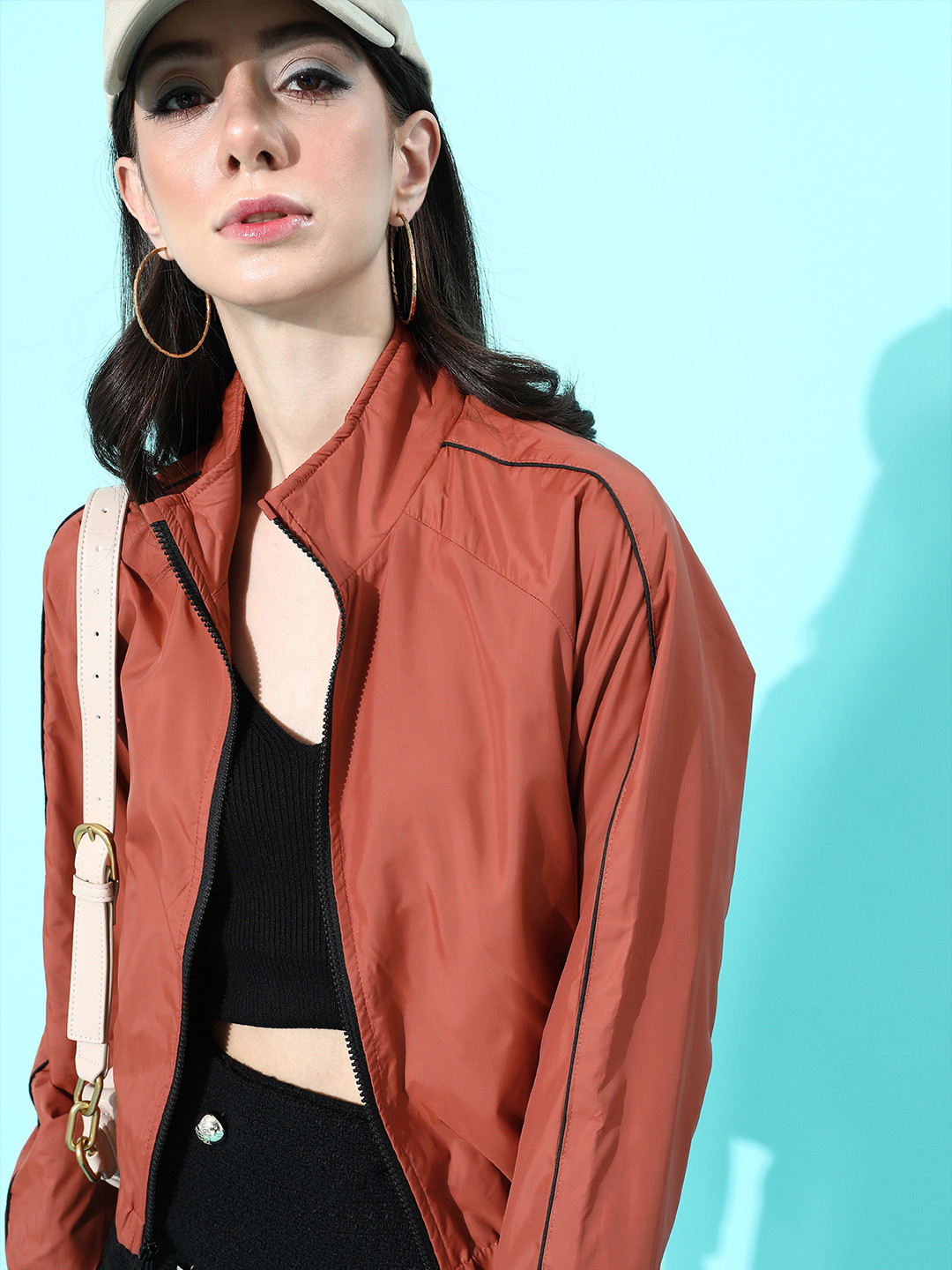 Buy Roadster Women Rust Solid Tailored Jacket - Jackets for Women ...