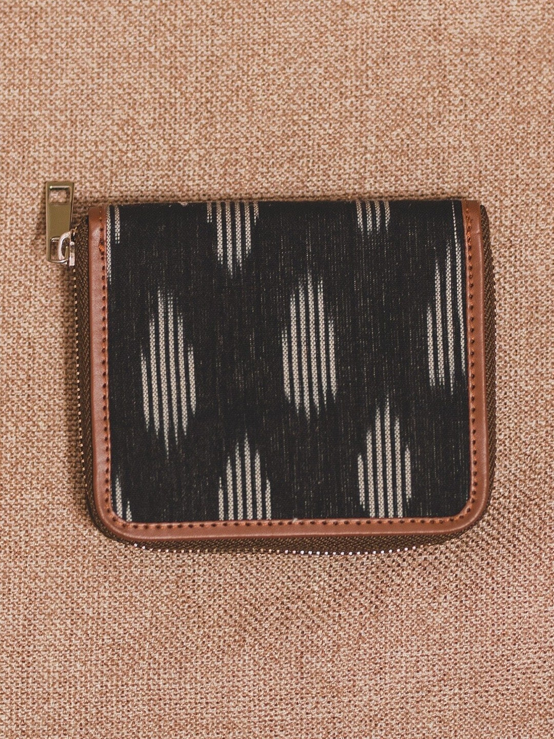 Buy ZOUK Women Black Printed Striped Vegan Leather Mini Sustainable ...