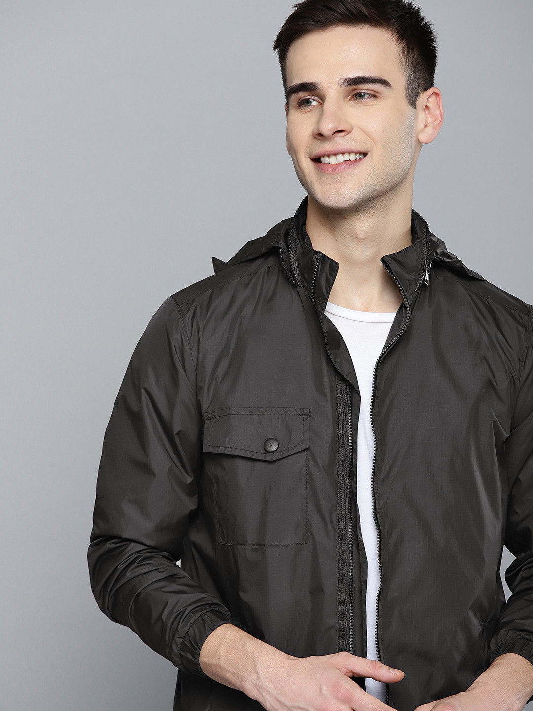 Buy Mast & Harbour Men Black Solid Tailored Jacket - Jackets for Men ...