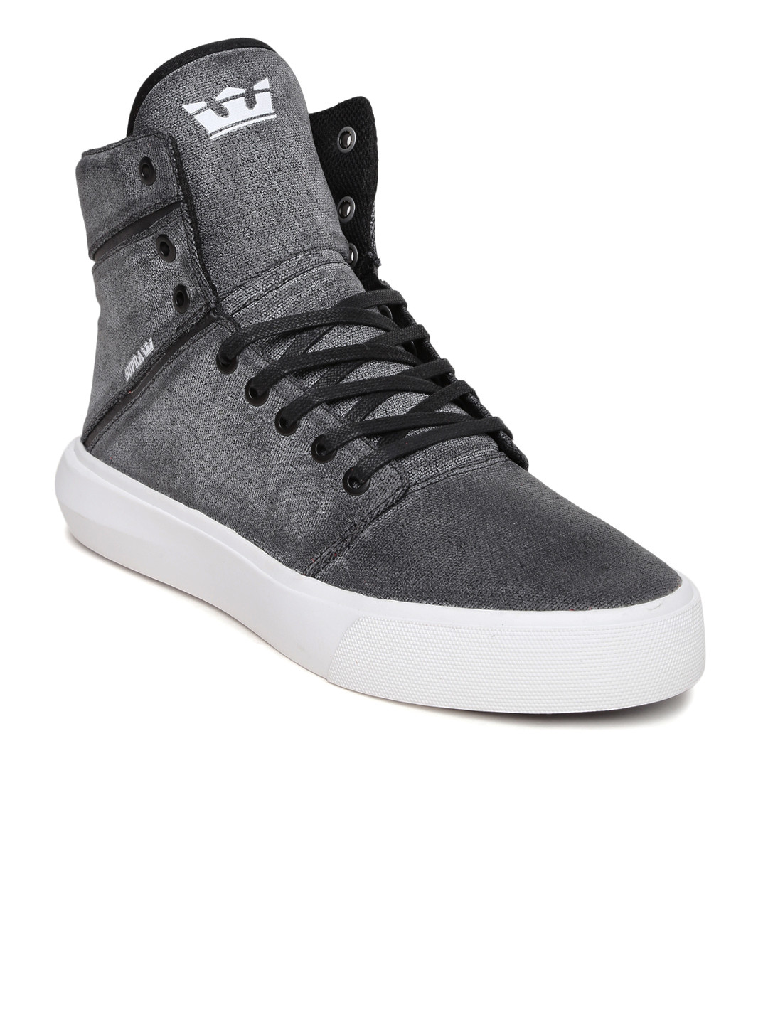 Buy Supra Men Grey Camino Washed Effect High Top Sneakers - Casual ...