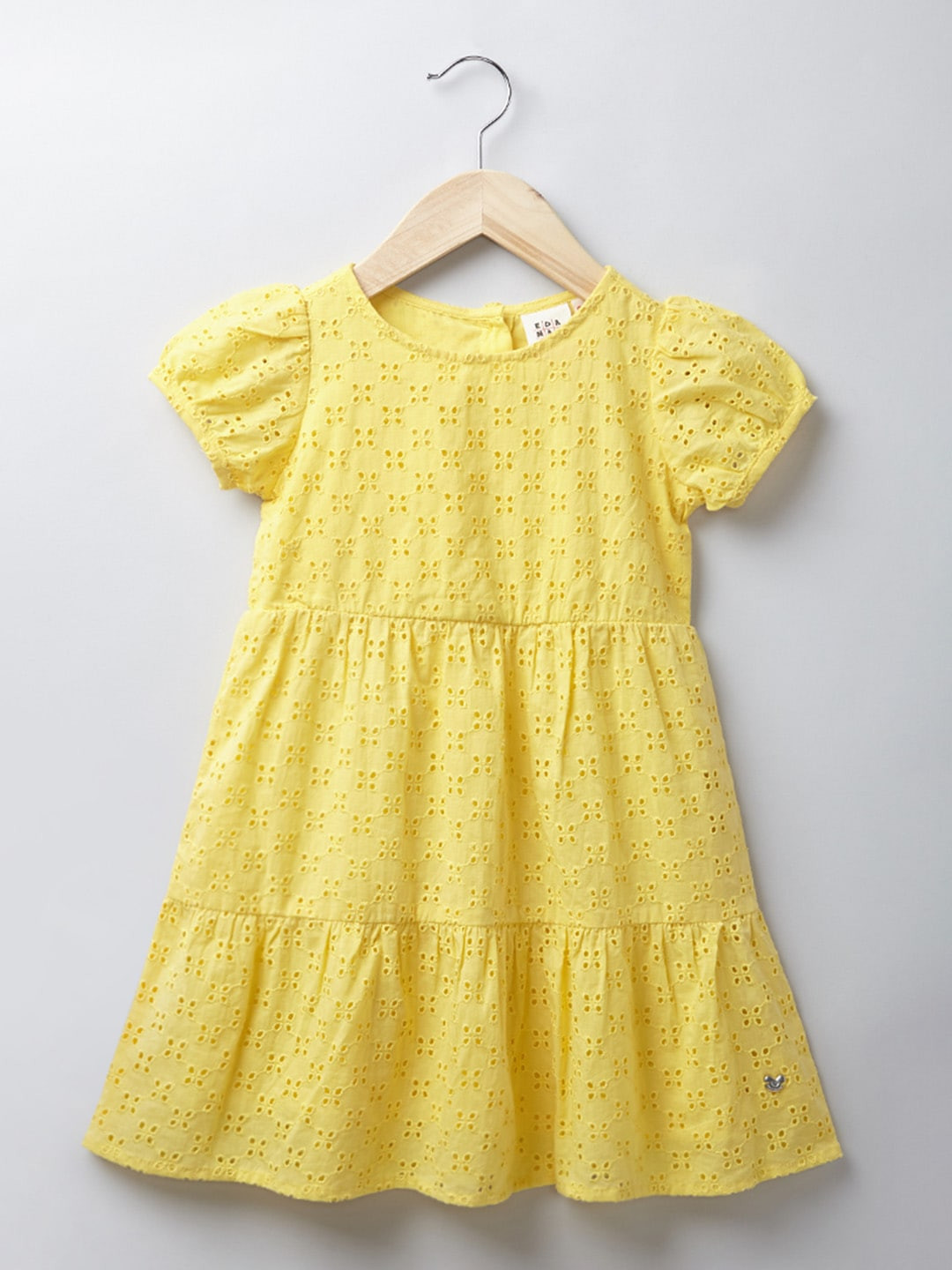 Buy Ed A Mamma Yellow Embroidered A Line Sustainable Dress - Dresses ...