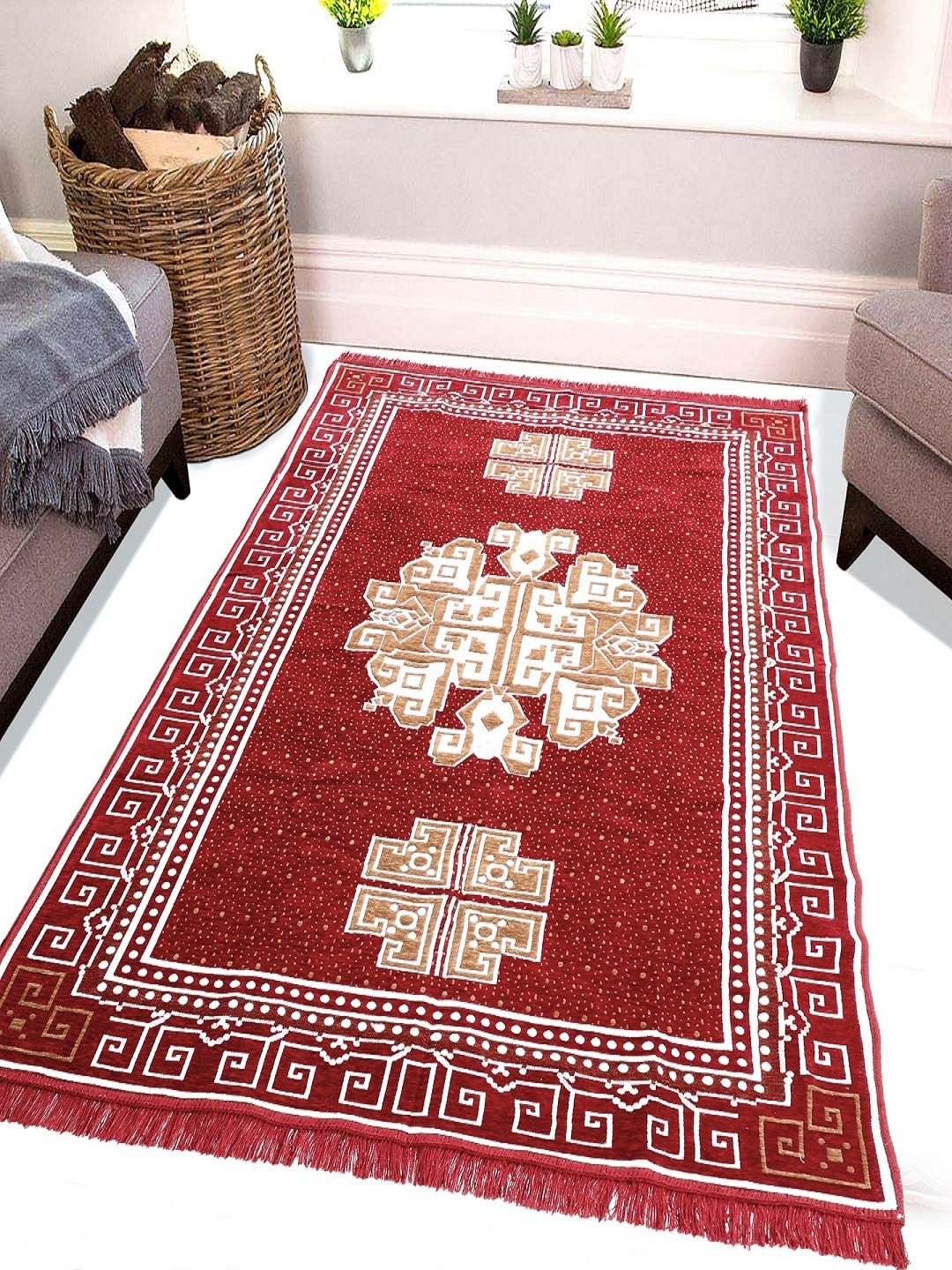 Buy BELLA TRUE Red & White Printed Rectangular Carpet - Carpets for ... Buy BELLA TRUE Red & White Printed Rectangular Carpet - Carpets for ...