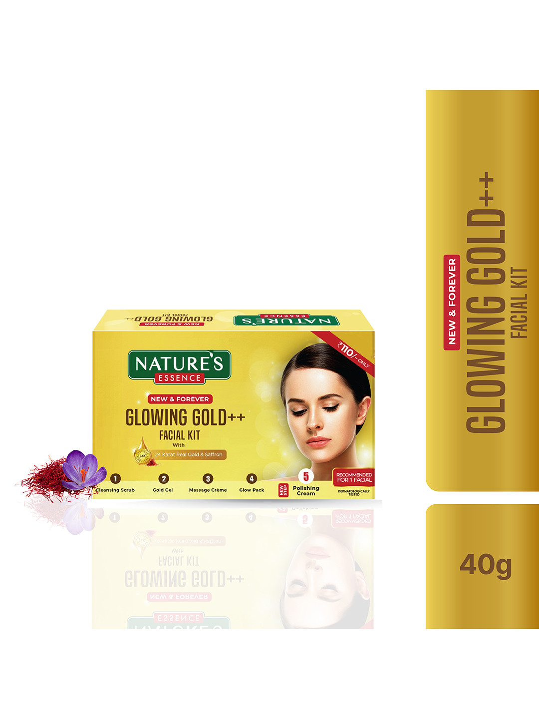 Buy Natures Essence Glowing Gold++ Facial Kit For Bright & Glowing Skin With Saffron 20g ...