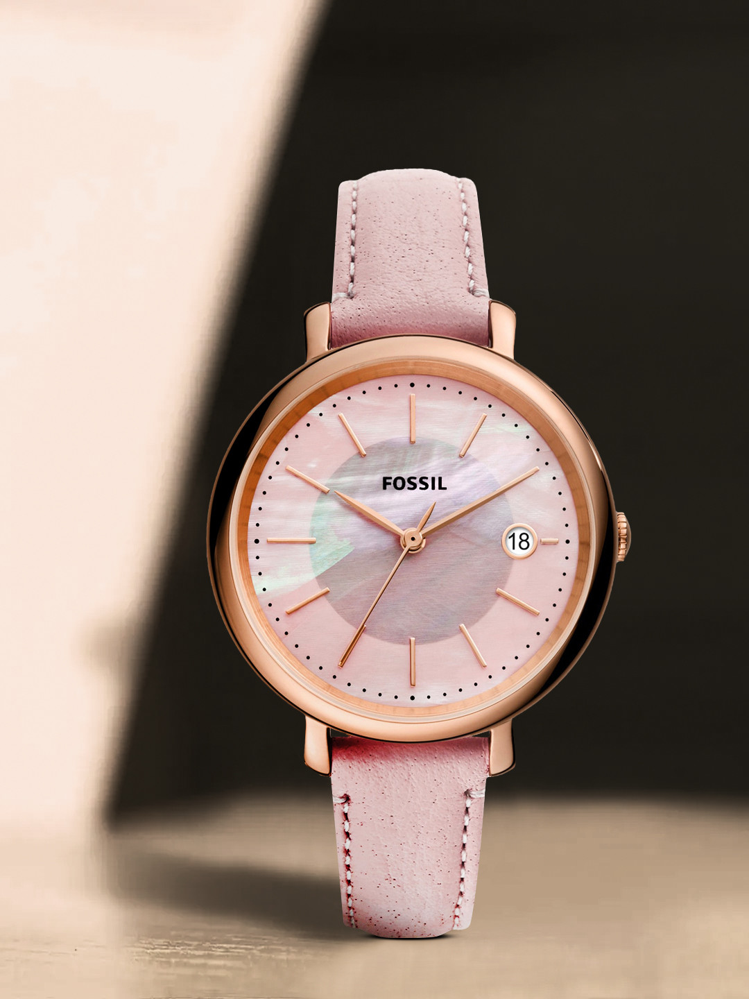 Buy Fossil Women Pink Dial & Pink Leather Straps Analogue Watch ES5092 ...