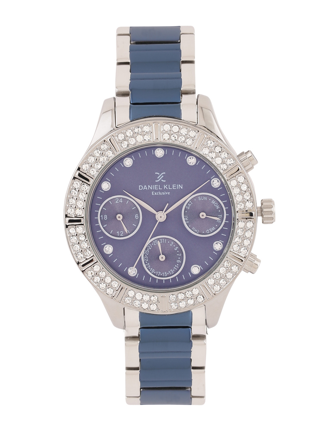 Buy Daniel Klein Exclusive Women Navy Stone Studded Dial Watch DK10968 ...