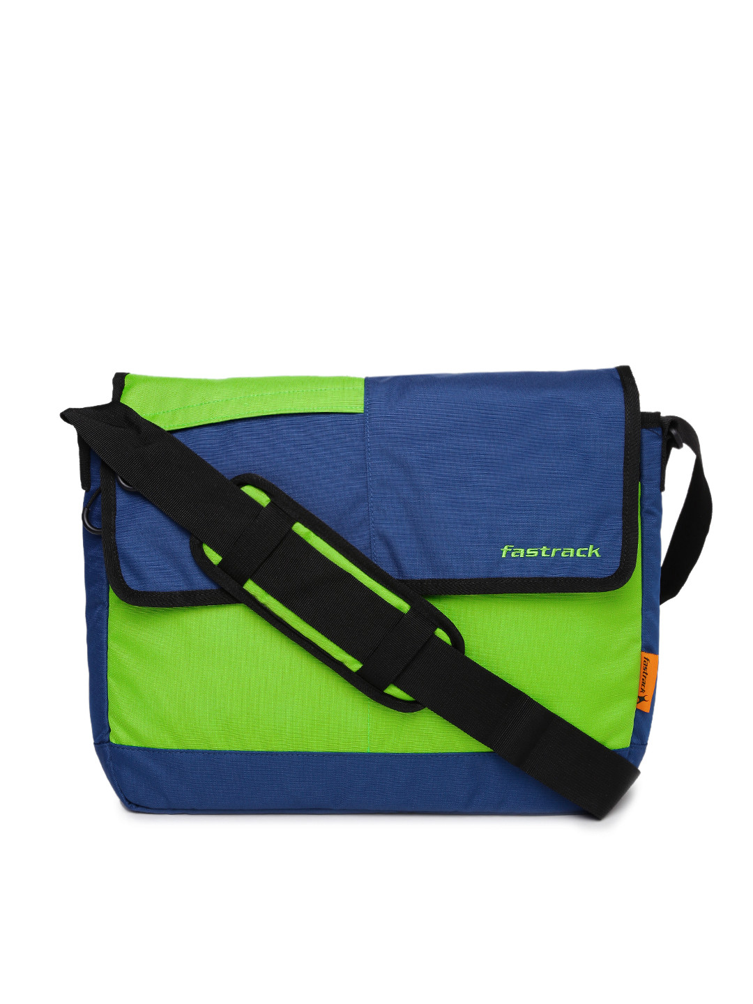 Buy Fastrack Men Blue & Green Colourblocked Messenger Bag - Messenger ...