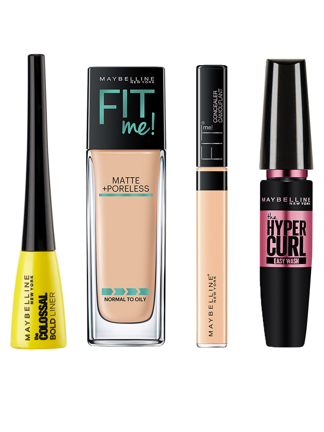 Buy Maybelline New York Set Of Liner Foundation Concealer Mascara ...