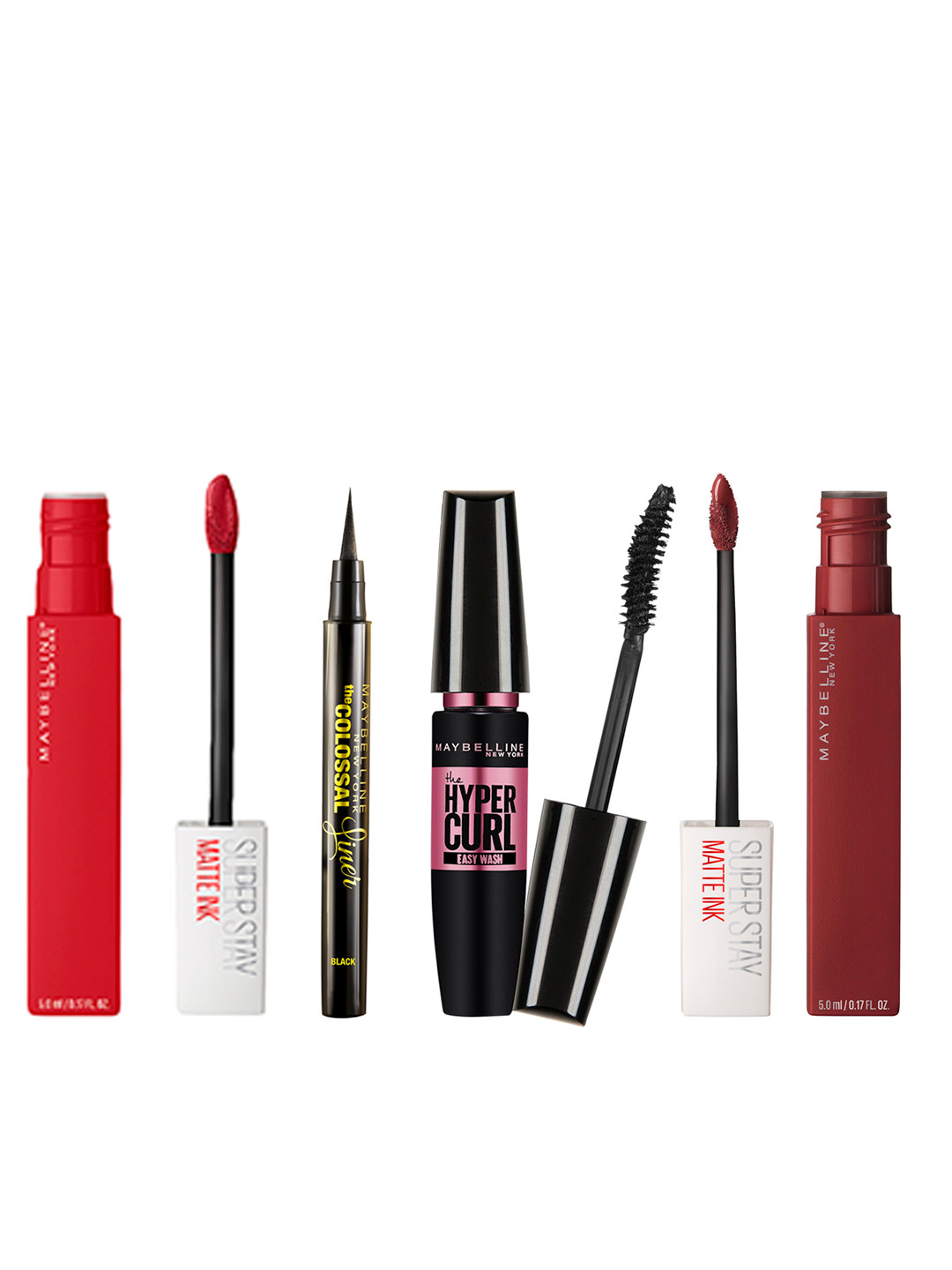 Buy Maybelline New York Set Of Liquid Lipsticks Hypercurl Mascara ...