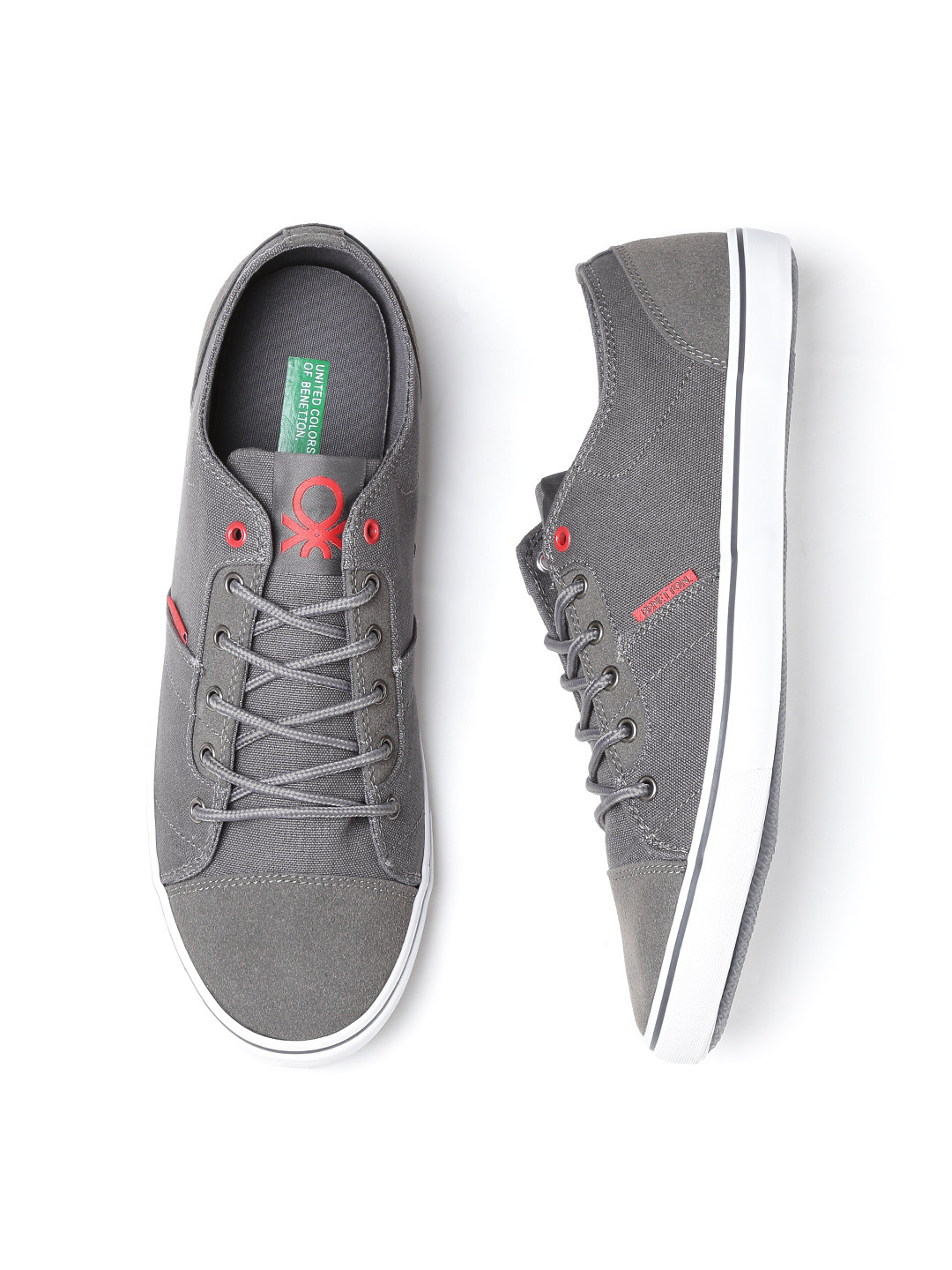 Buy United Colors Of Benetton Men Grey Canvas Shoes - Casual Shoes for ...