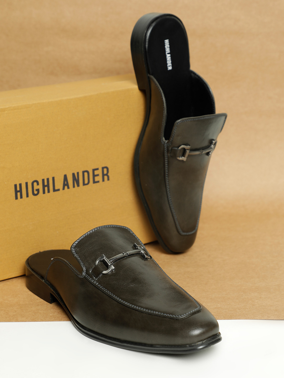 Buy HIGHLANDER Men Grey Formal Mules - Formal Shoes for Men 14487342 ...