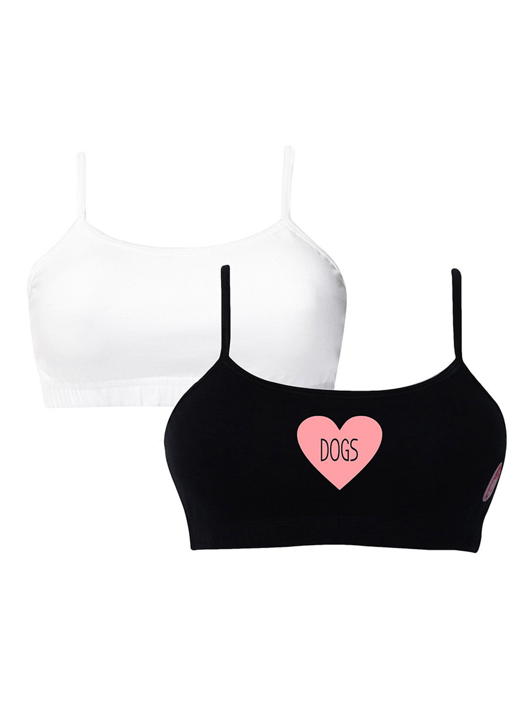 Buy Girls Pack Of 2 Double Layer Premium Cotton Non Wired Non Padded ...