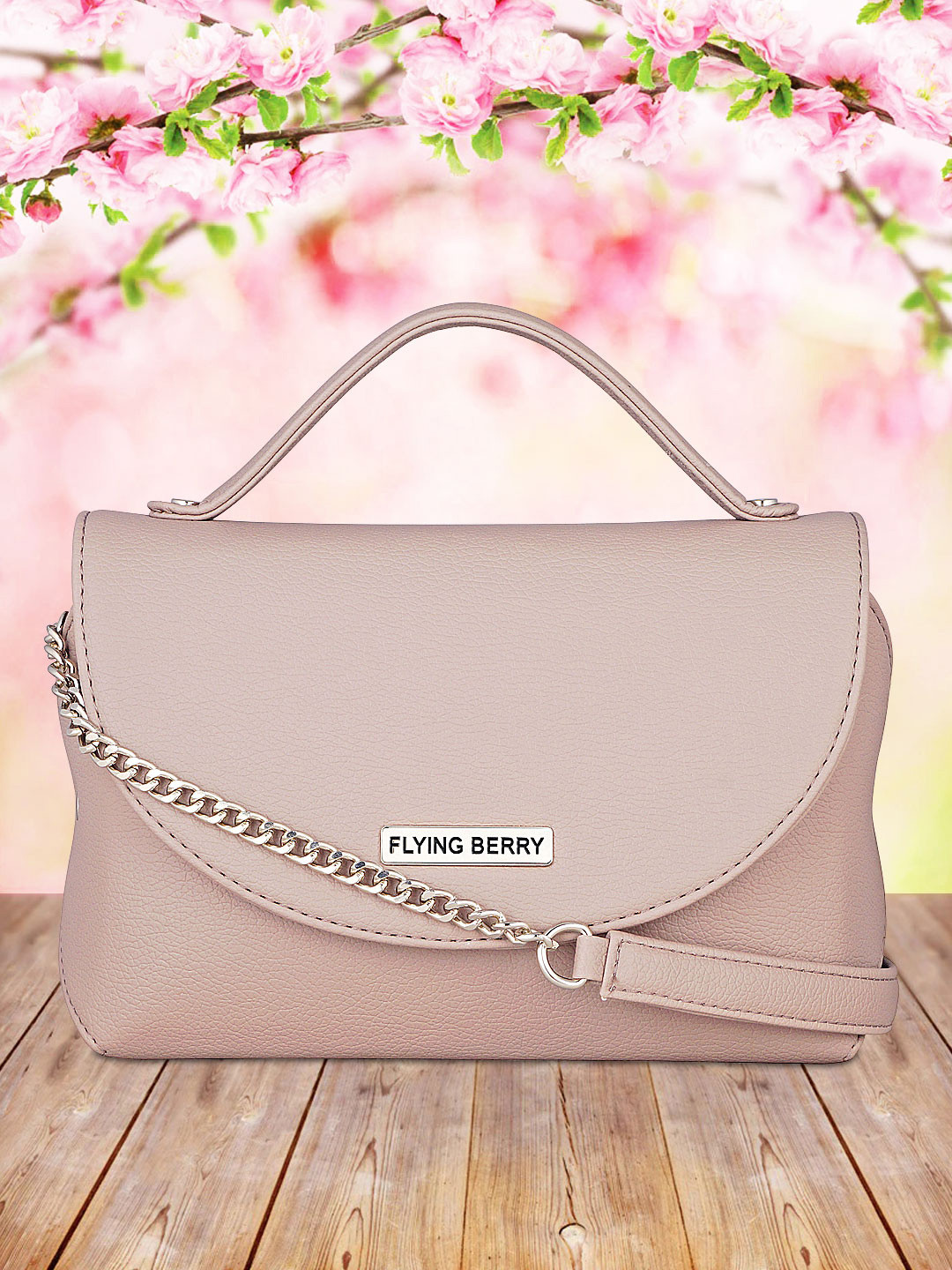 Buy FLYING BERRY Mauve PU Structured Sling Bag - Handbags for Women ...