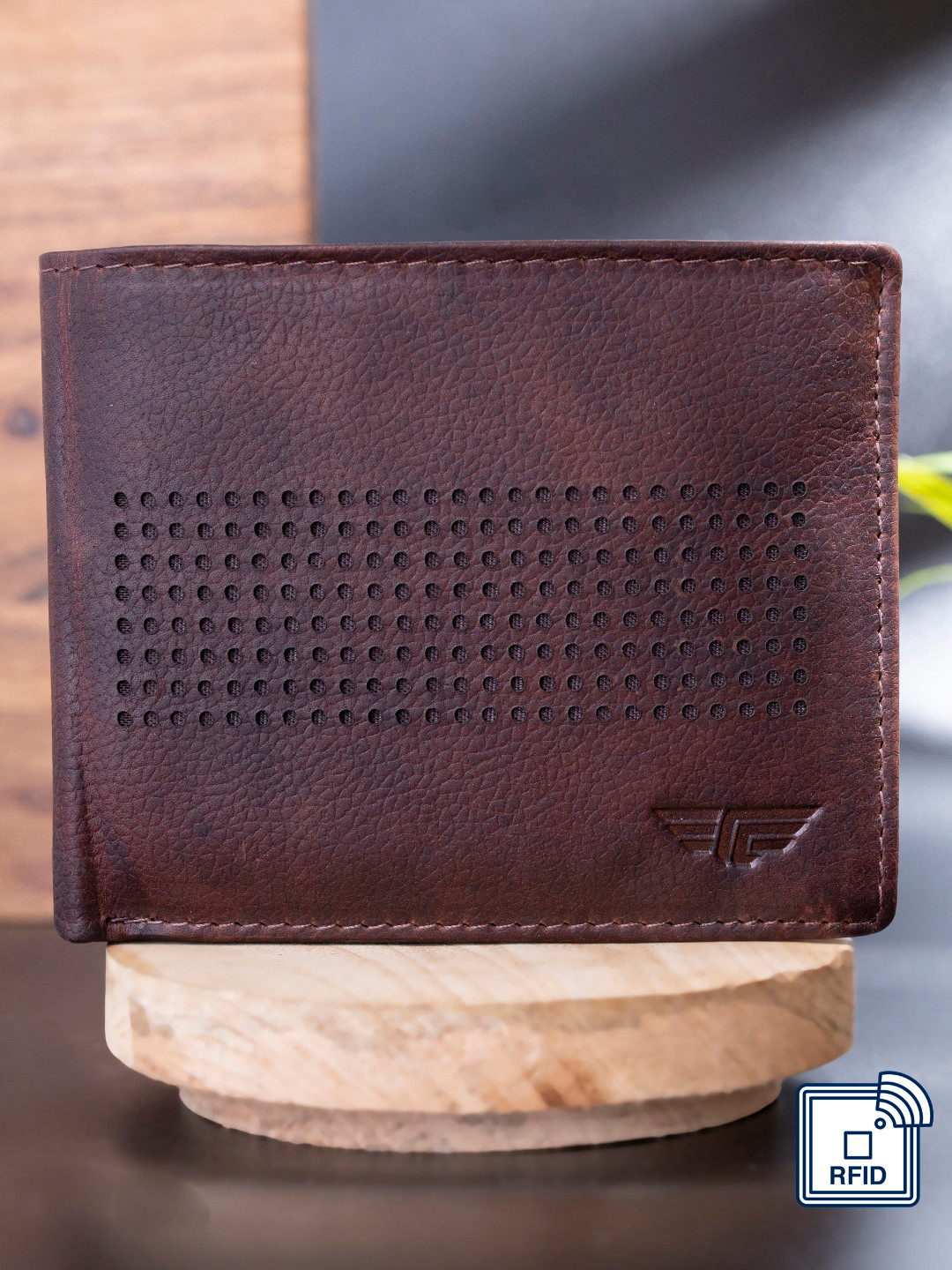 Buy Red Tape Men Brown Textured Leather Two Fold Wallet With RFID ...