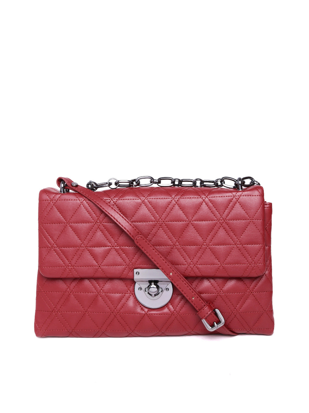 Buy MANGO Red Quilted Sling Bag - Handbags for Women 1452348 | Myntra