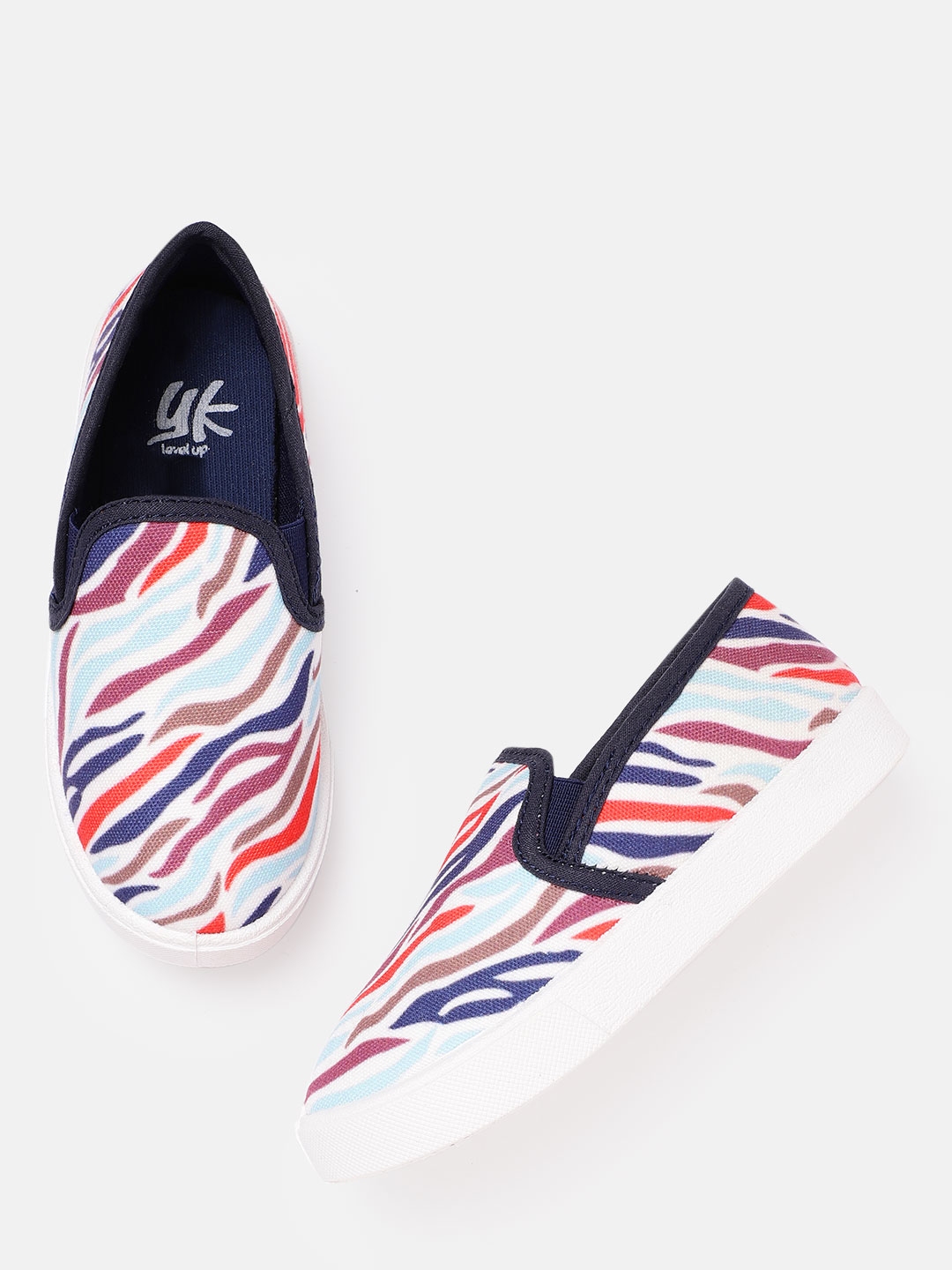 Buy Yk Girls Multicoloured Printed Slip On Sneakers Casual Shoes For Girls 14523538 Myntra