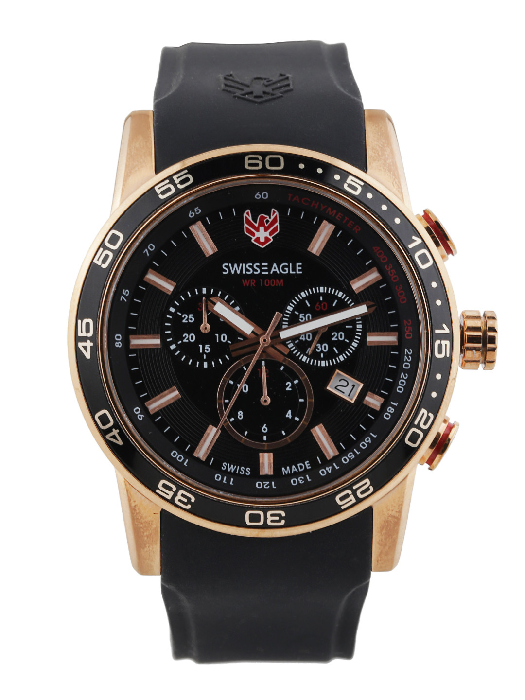 Buy Swiss Eagle Men Black Chronograph Dial Watch SE 9035 33 - Watches ...